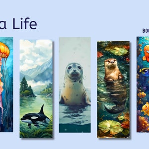 Sea Life Bookmarks - Ocean Animal PNG, Marine Life Sublimations - Etsy