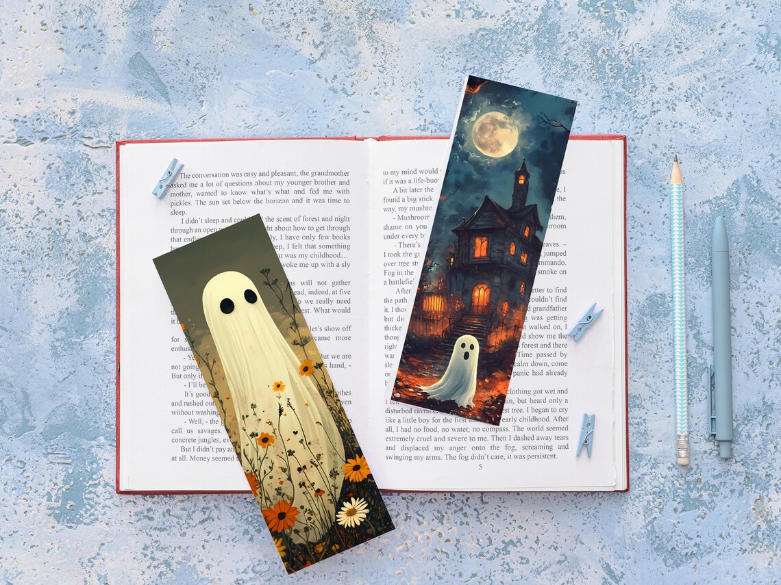 Cute Ghost Bookmarks - Printable Bookmark Cute Halloween Ghost ...
