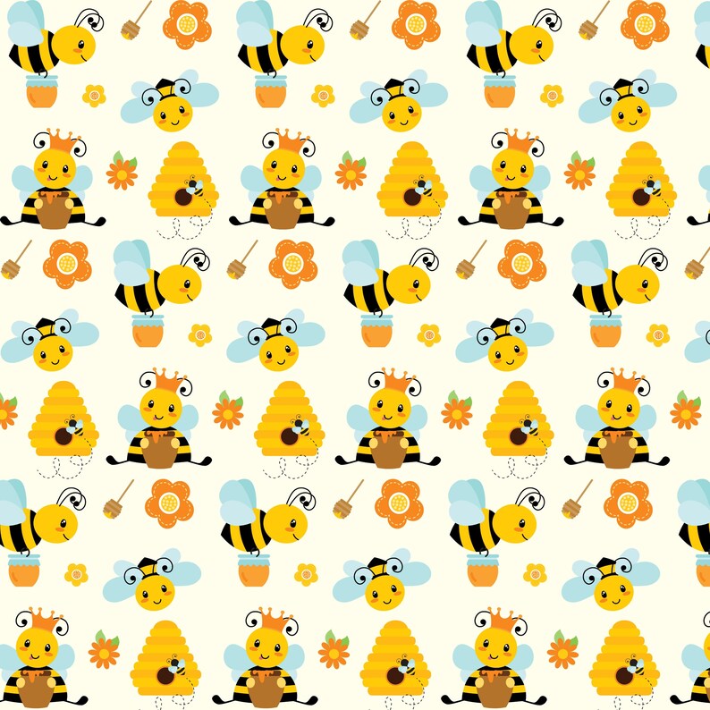 More Bumble Bees Digital Paper Bee Scrapbooking Paper for - Etsy