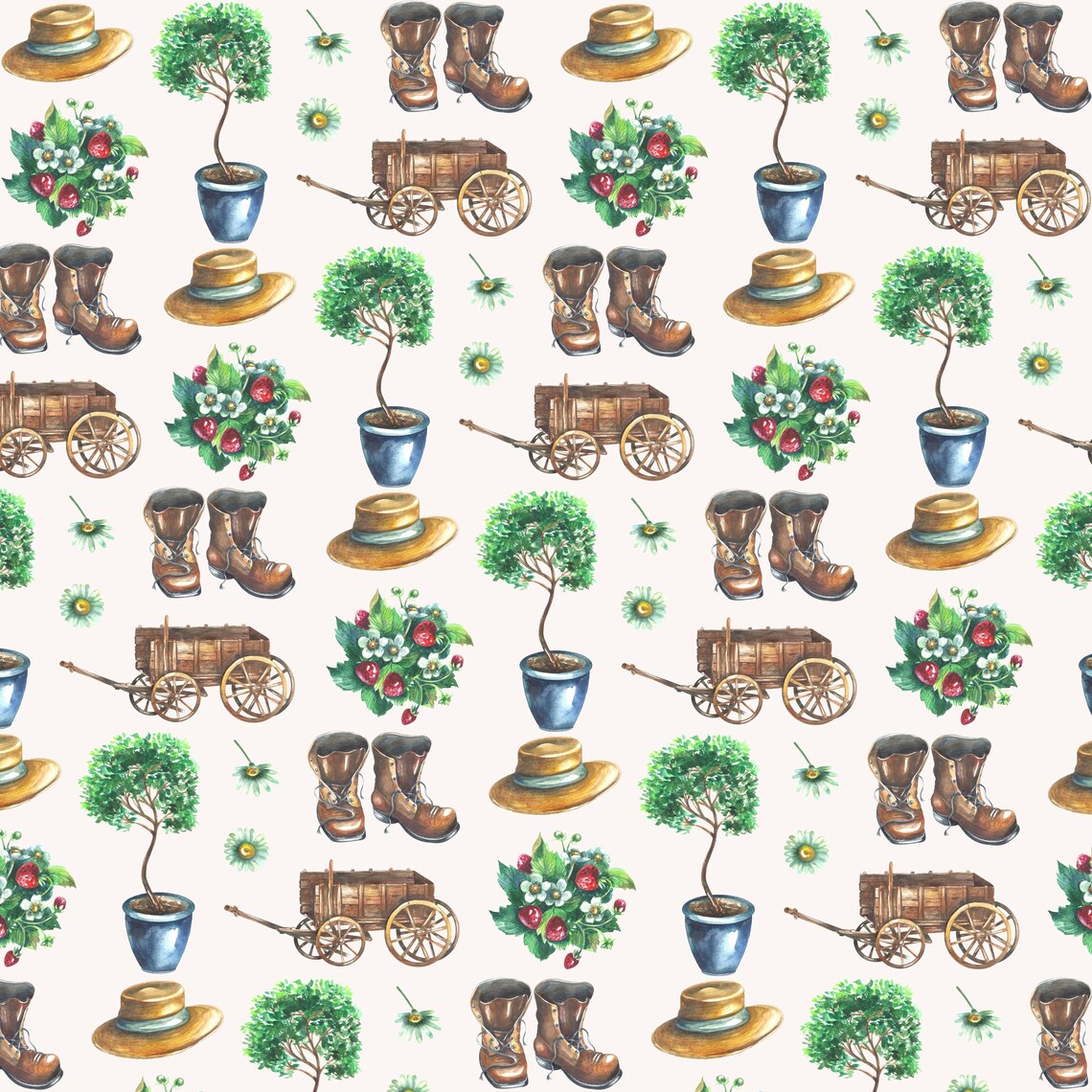 Gardening Digital Paper Garden Scrapbook Paper Papercrafts - Etsy