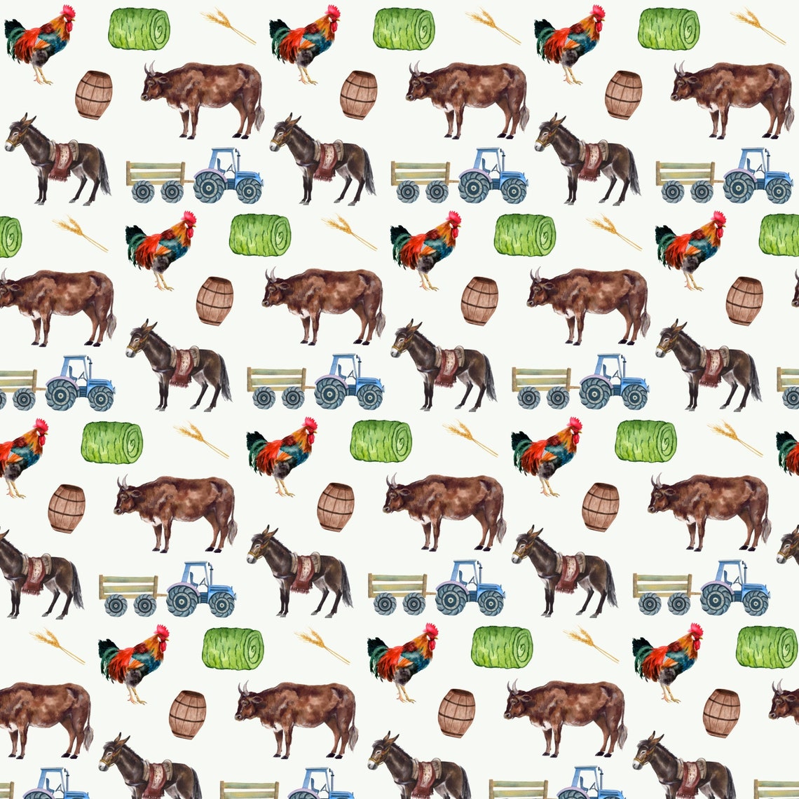 Farm Animals Digital Paper Farm Scrapbooking Paper - Etsy