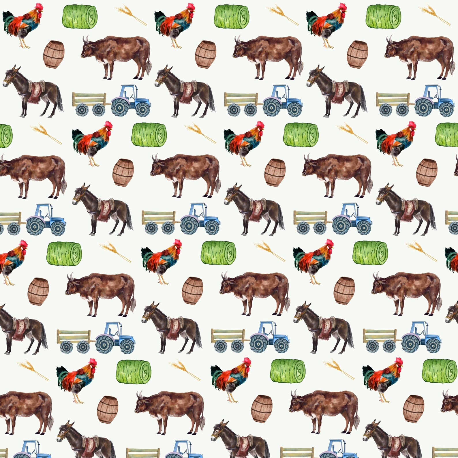 Farm Animals Digital Paper Farm Scrapbooking Paper - Etsy