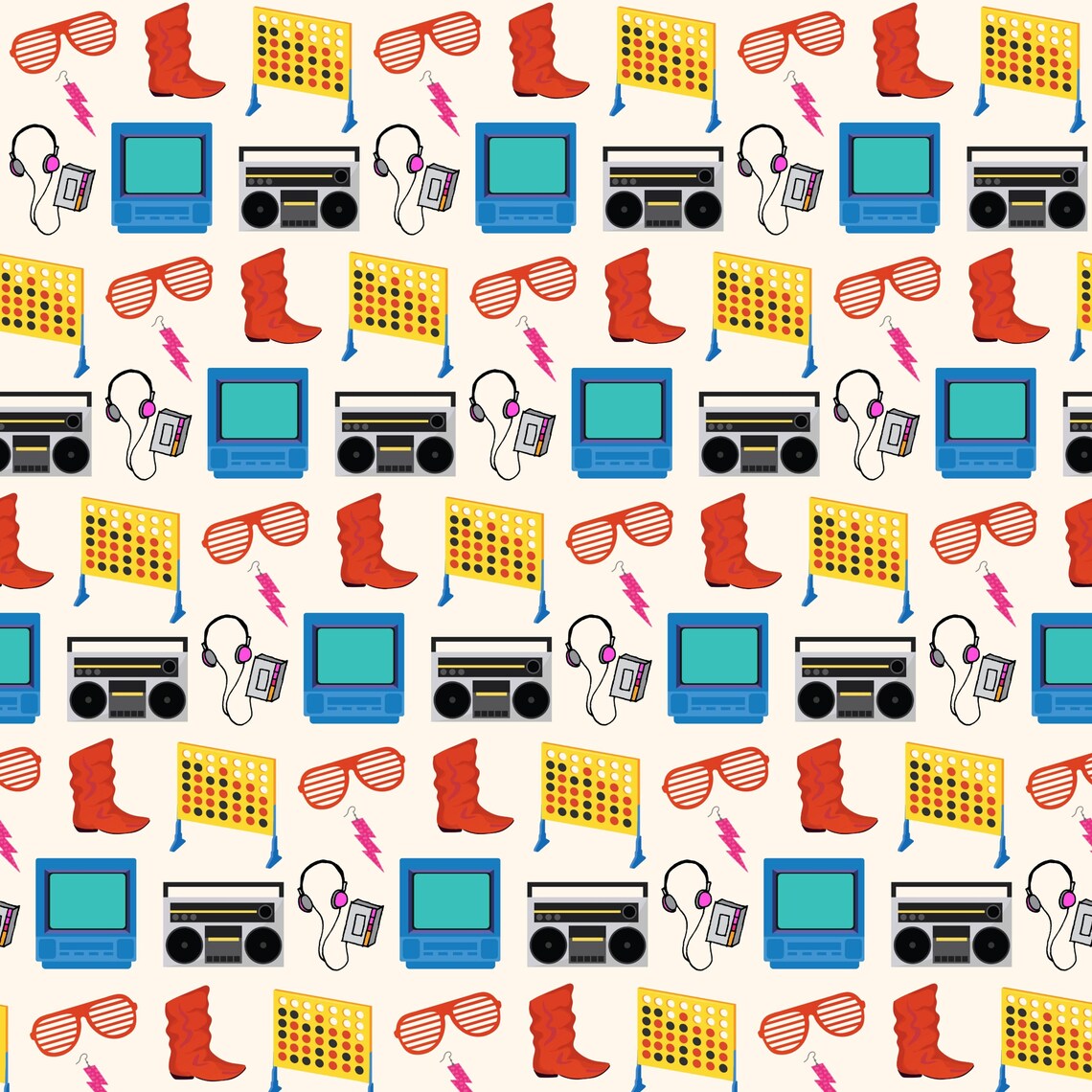 I Love the 80's Digital Paper Craft Paper Scrapbooking - Etsy