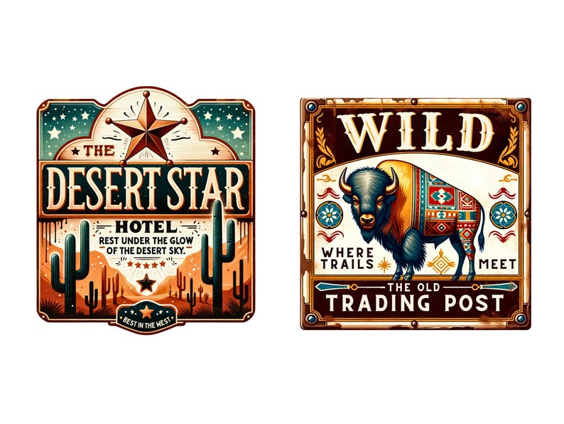 Vintage Western Signs - Wild West Signs and Decor - Saloon, Hotel ...