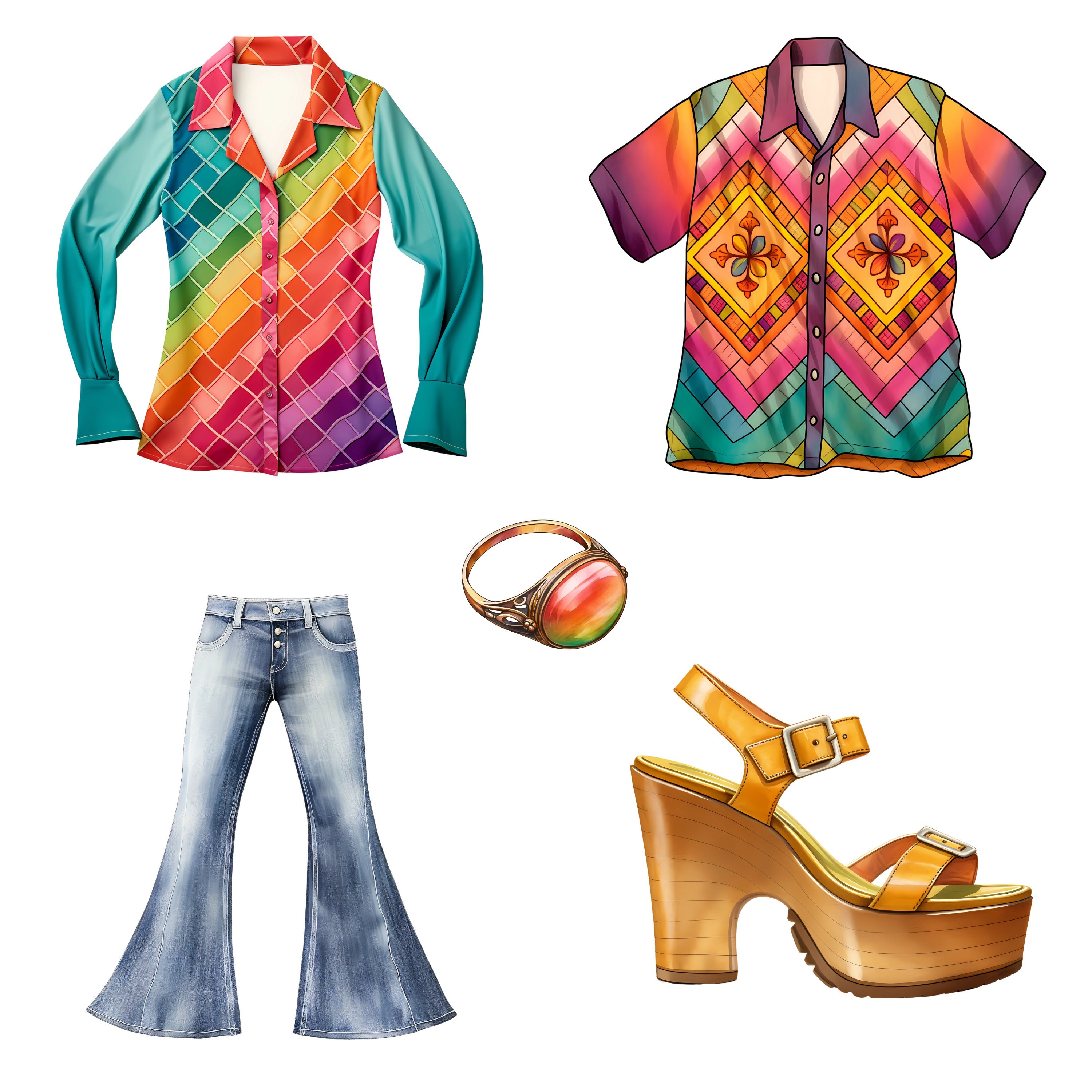 1970s Clip Art - Nostalgia, Scrapbook, Crafts, Memory Book, Cards, Invitations - Etsy