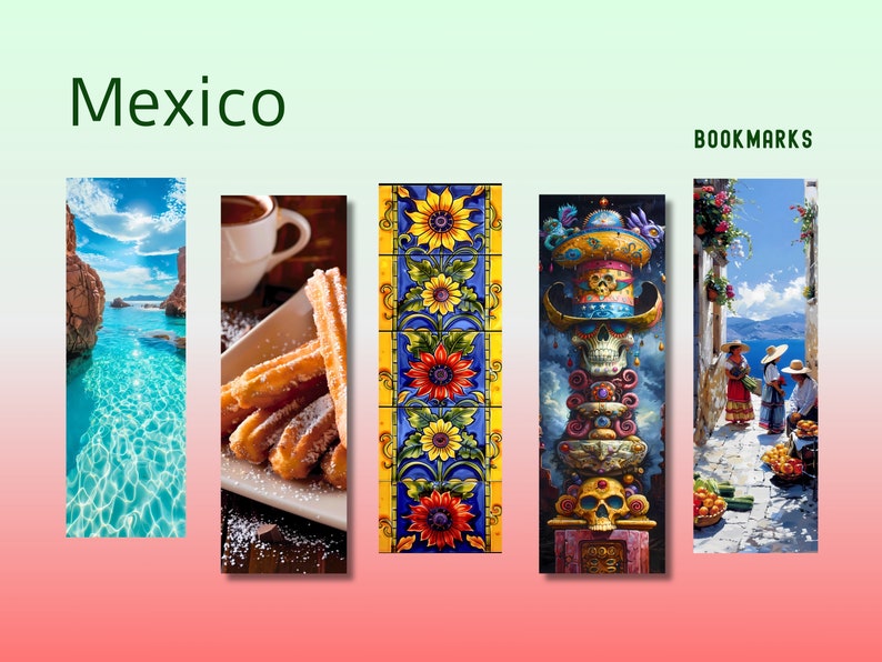 Mexico Bookmarks - PNG, Digital Download, Bookmark Sublimation - Etsy