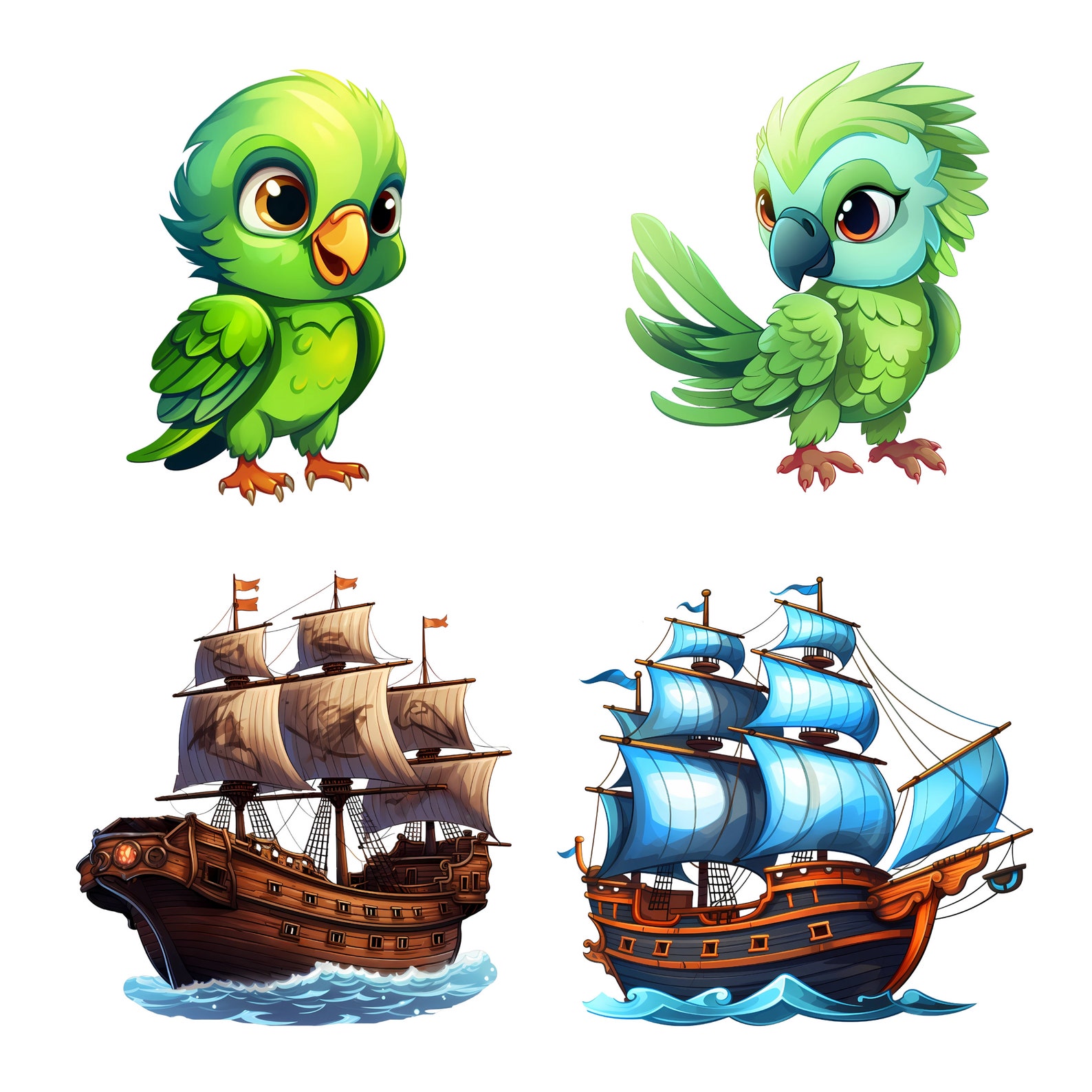 Chibi Pirates Clip Art - Chibis, Pirate, Clipart, Graphics - Etsy