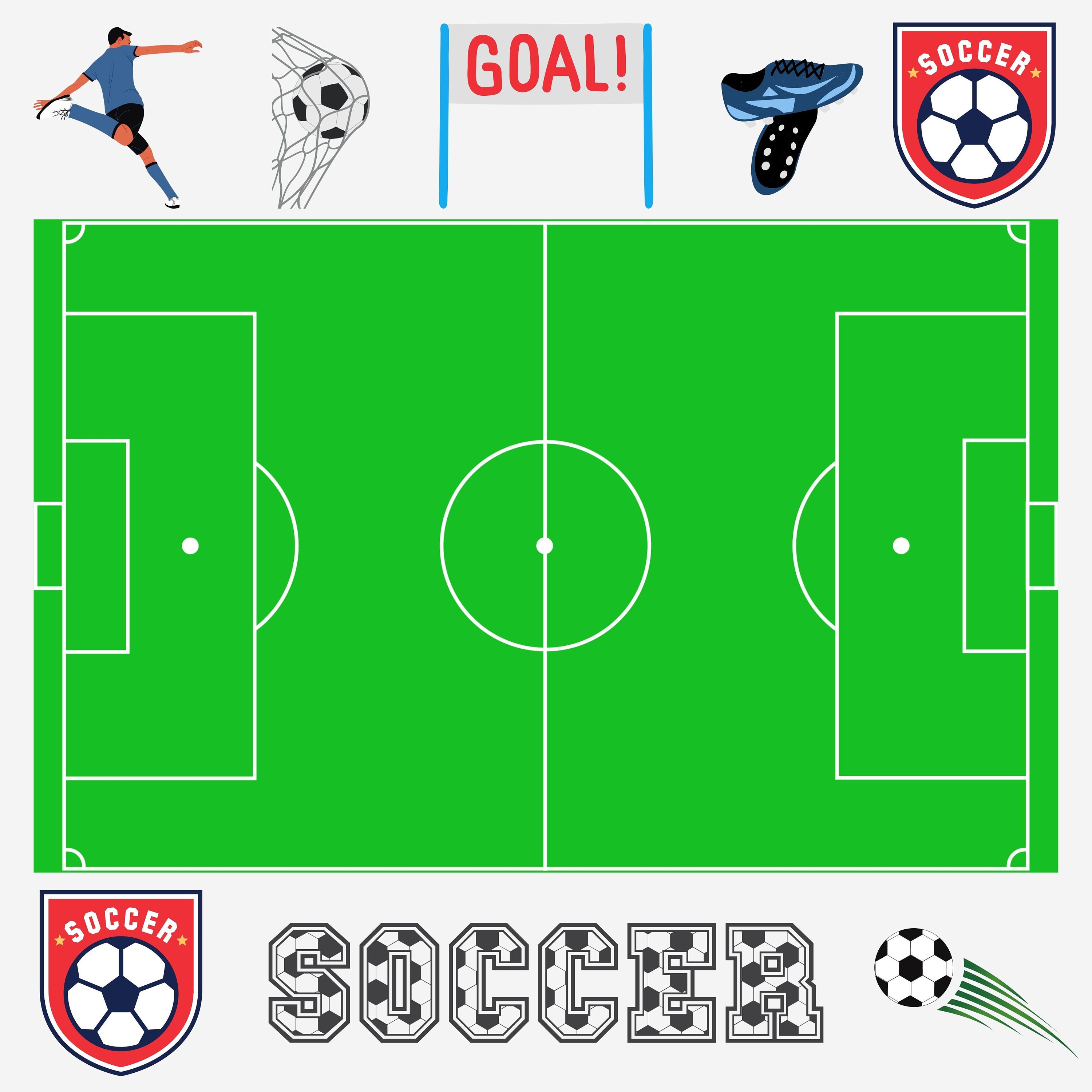 Soccer Digital Paper Soccer Scrapbook Paper, Junk Journal, Printable ...