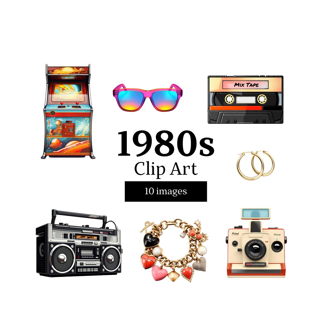 1980s Clip Art - Nostalgia, Scrapbook, Crafts, Memory Book, Cards, Invitations - Etsy