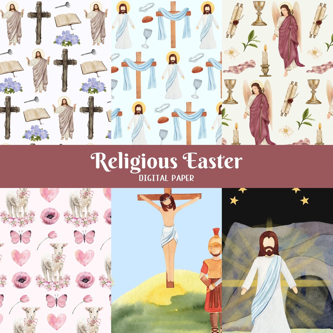Christian Easter Digital Paper - Religious Scrapbook Paper - Jesus - Etsy