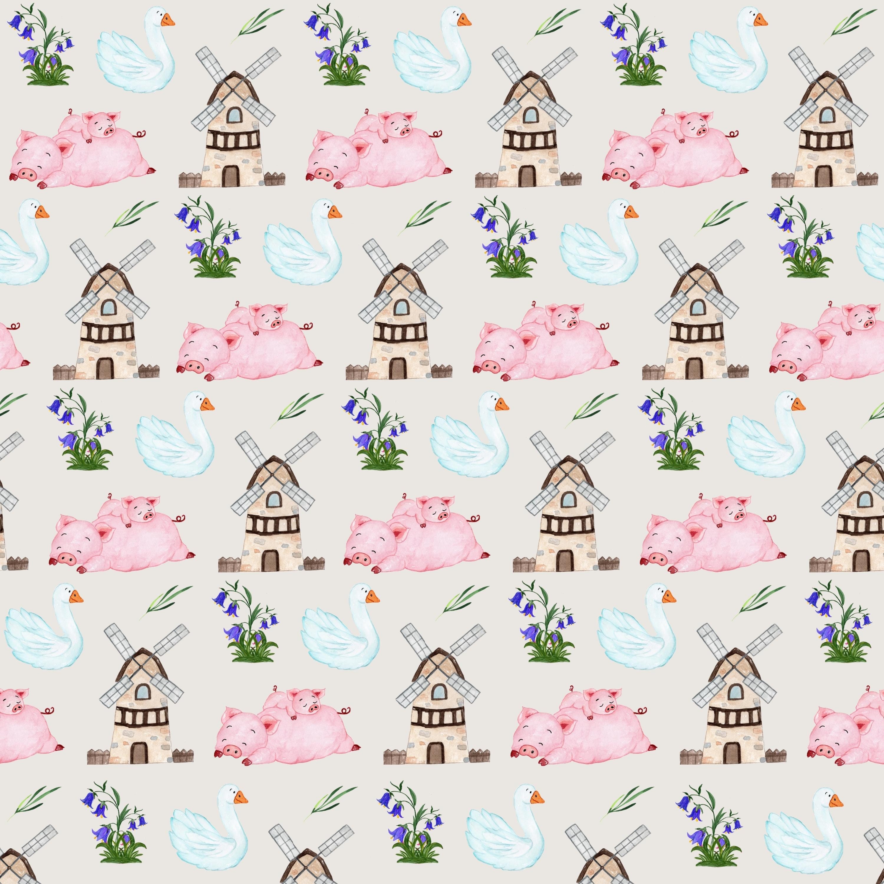 Farm Animals Digital Paper Farm Scrapbooking Paper, Decorative ...