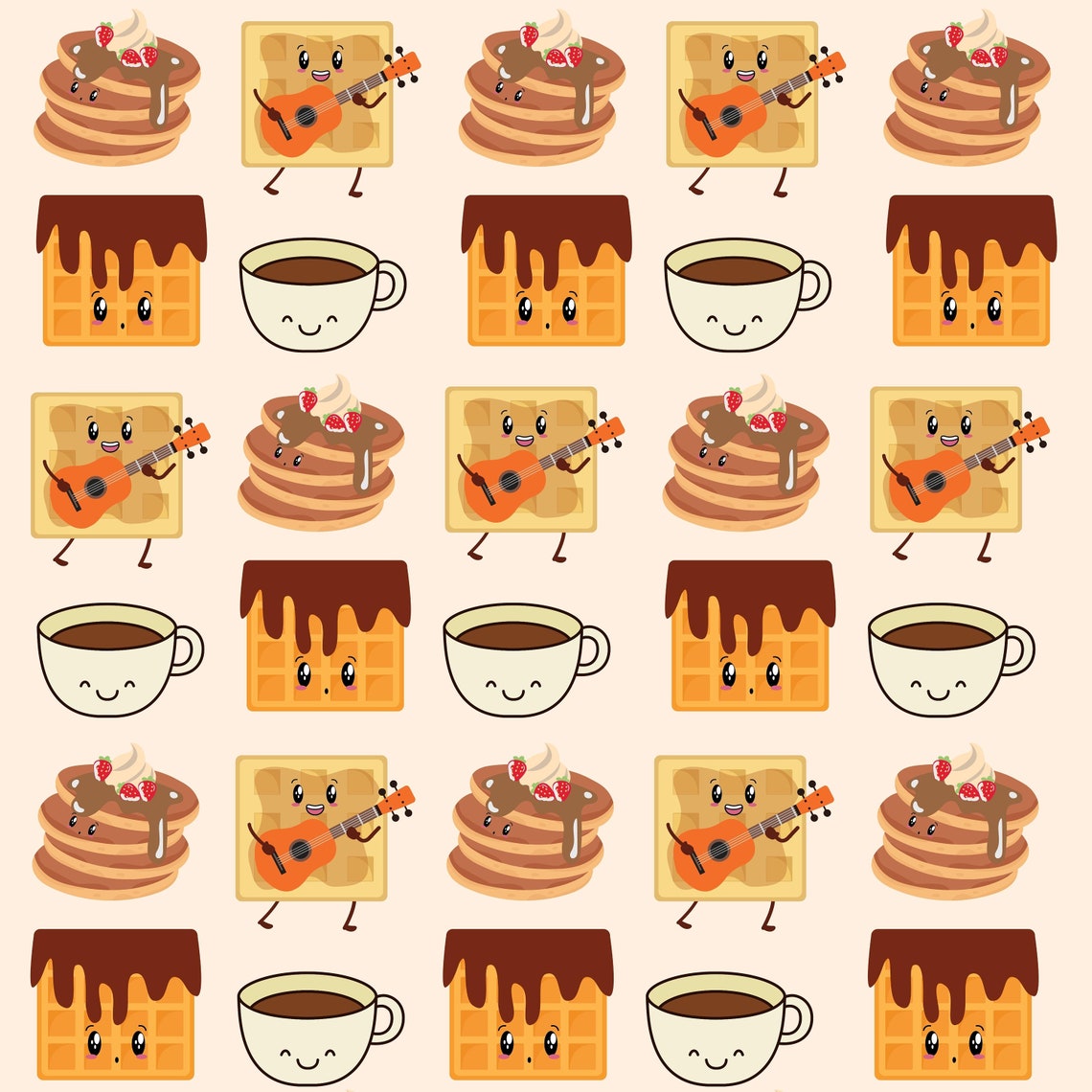 Kawaii Digital Paper Cute Scrapbooking Paper Digital - Etsy