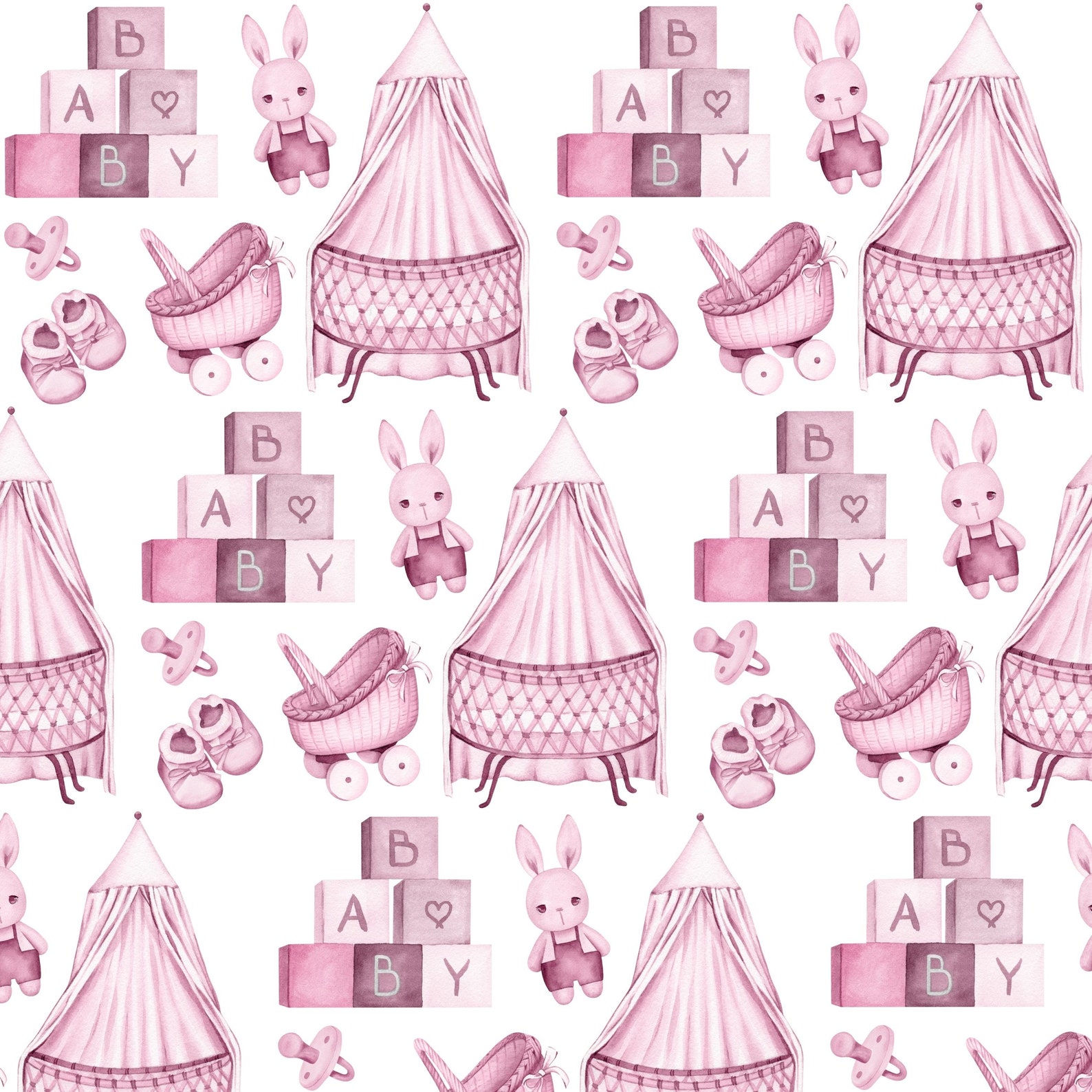 It's A Girl Digital Paper Scrapbook Paper, Baby Girl, Baby Shower ...