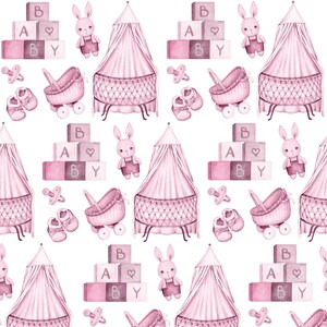 It's A Girl Digital Paper - Scrapbook Paper, Baby Girl, Baby Shower ...