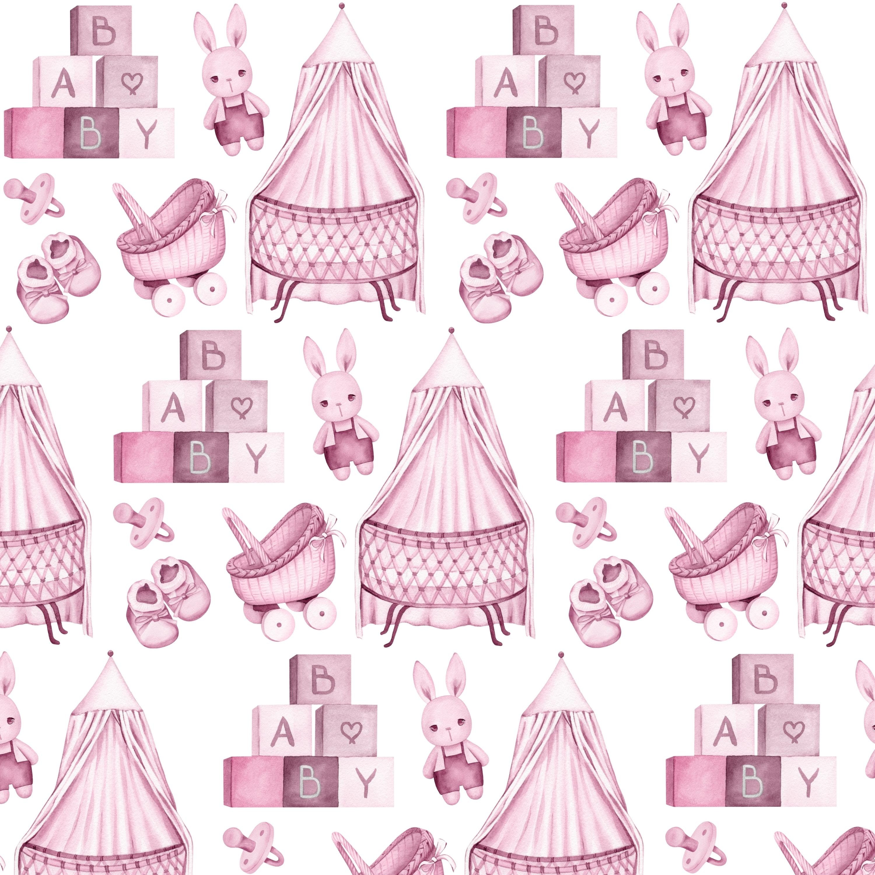 It's A Girl Digital Paper Scrapbook Paper, Baby Girl, Baby Shower ...