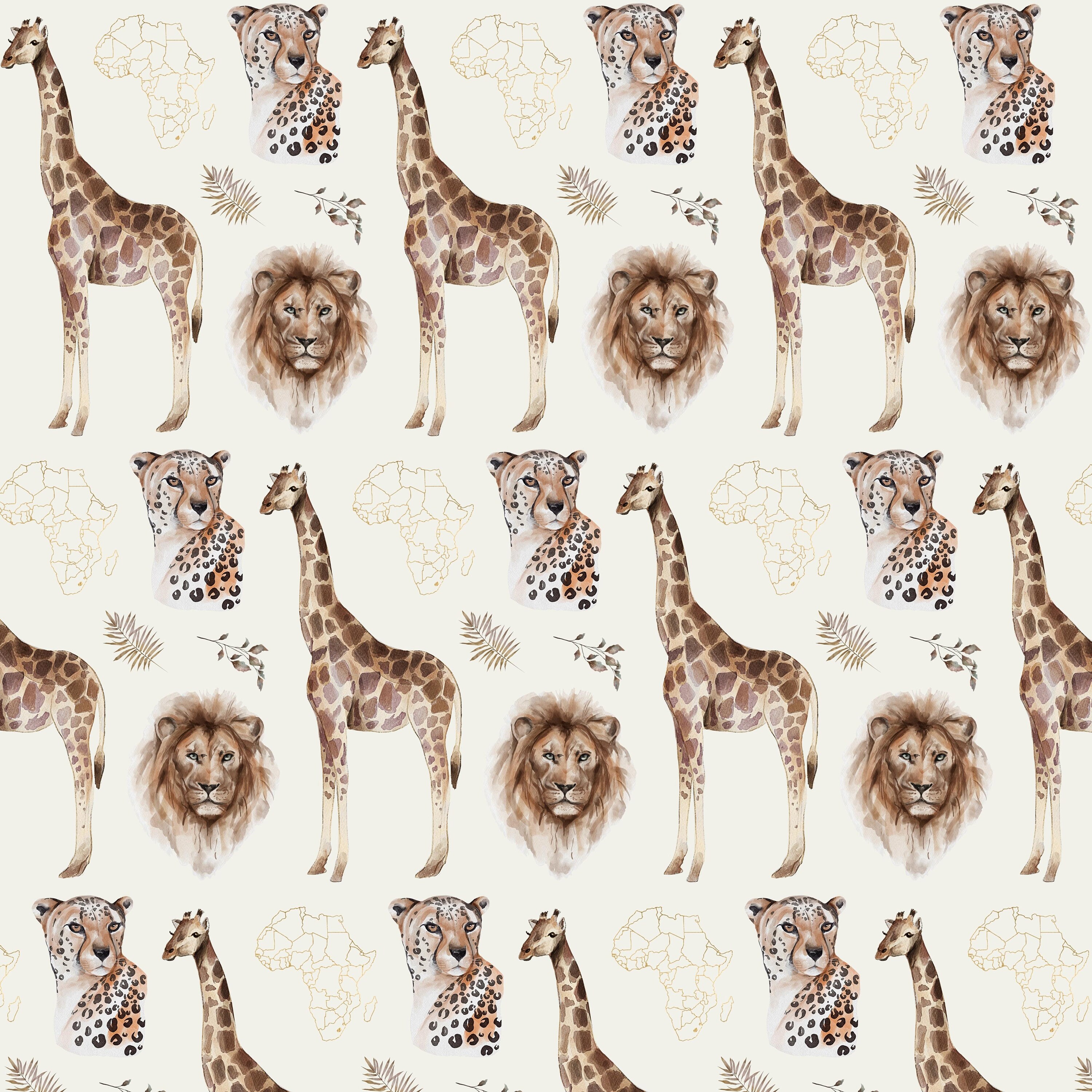 African Safari Digital Paper Safari Animals Scrapbook Paper - Etsy