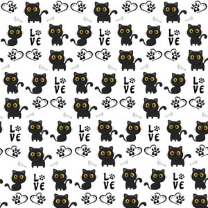 Cats Digital Paper - Cute Cats Patterned Paper, Scrapbook Paper, Cat ...