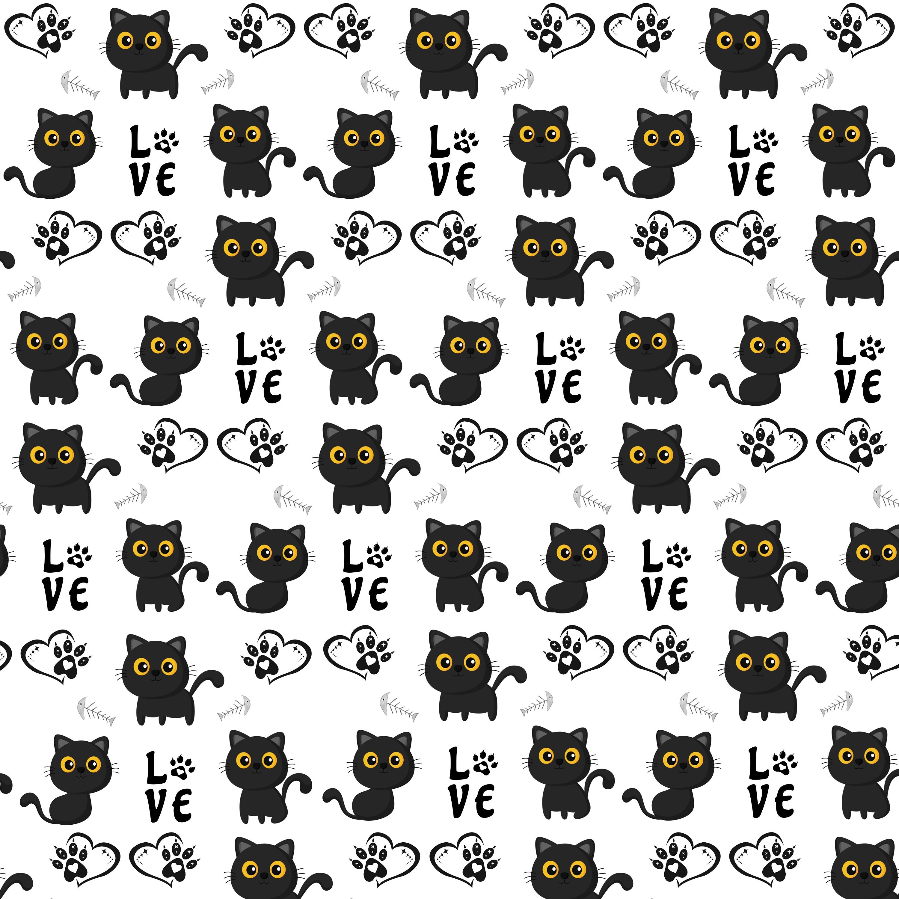 Cats Digital Paper Cute Cats Patterned Paper Scrapbook - Etsy