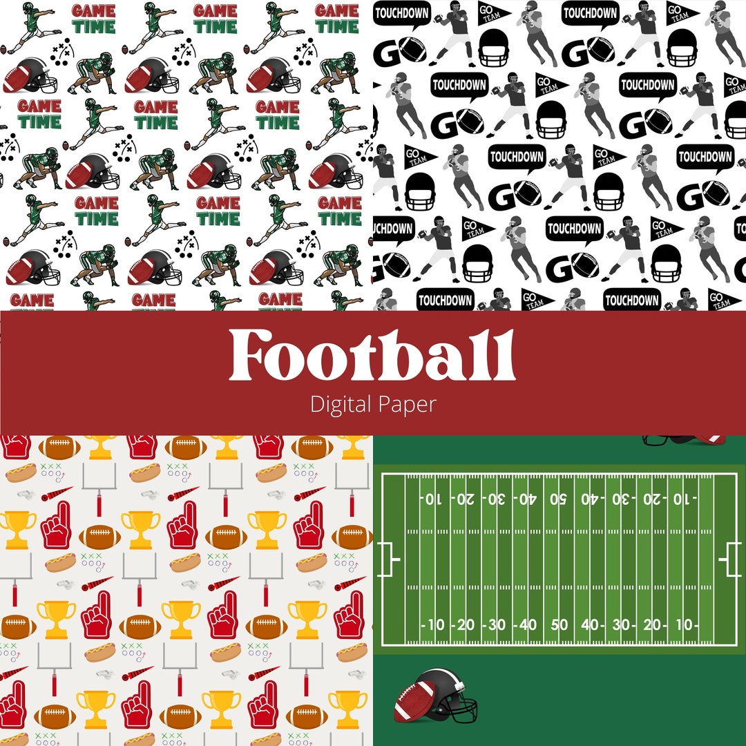 Football Digital Paper - Sports, American Football Scrapbook Paper ...