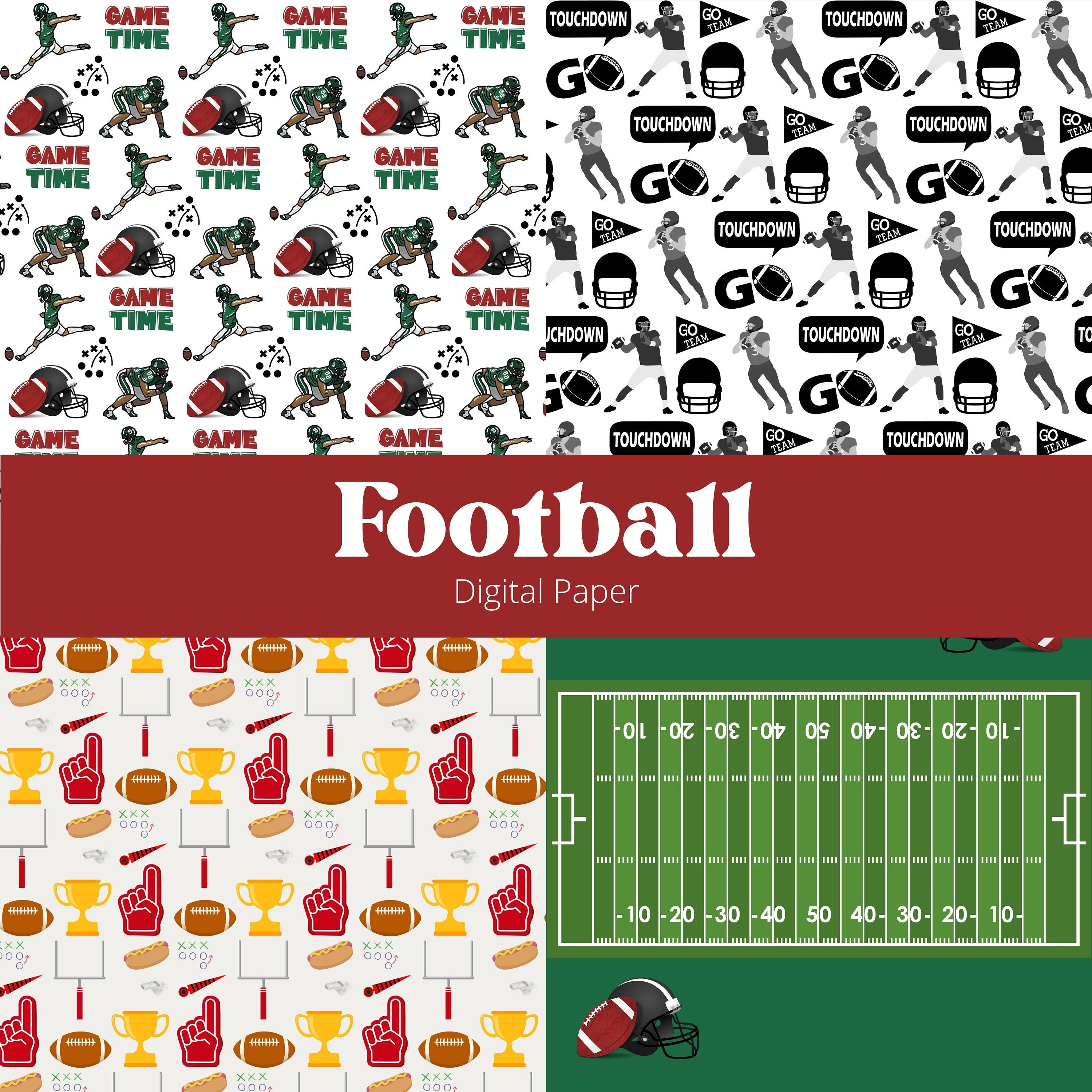 Football Digital Paper - Sports, American Football Scrapbook Paper ...