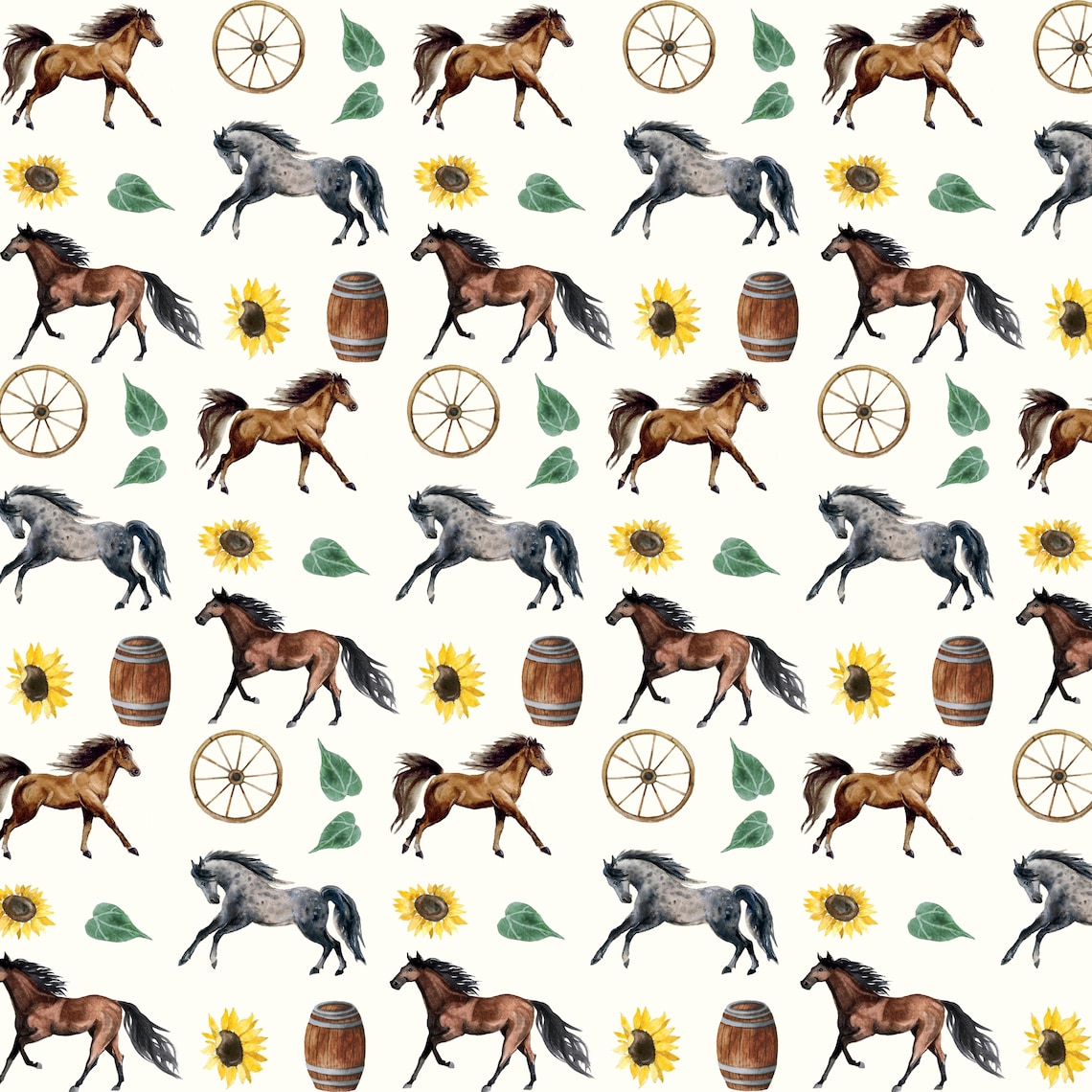 Horses Digital Paper Horse Scrapbooking Paper Junk - Etsy