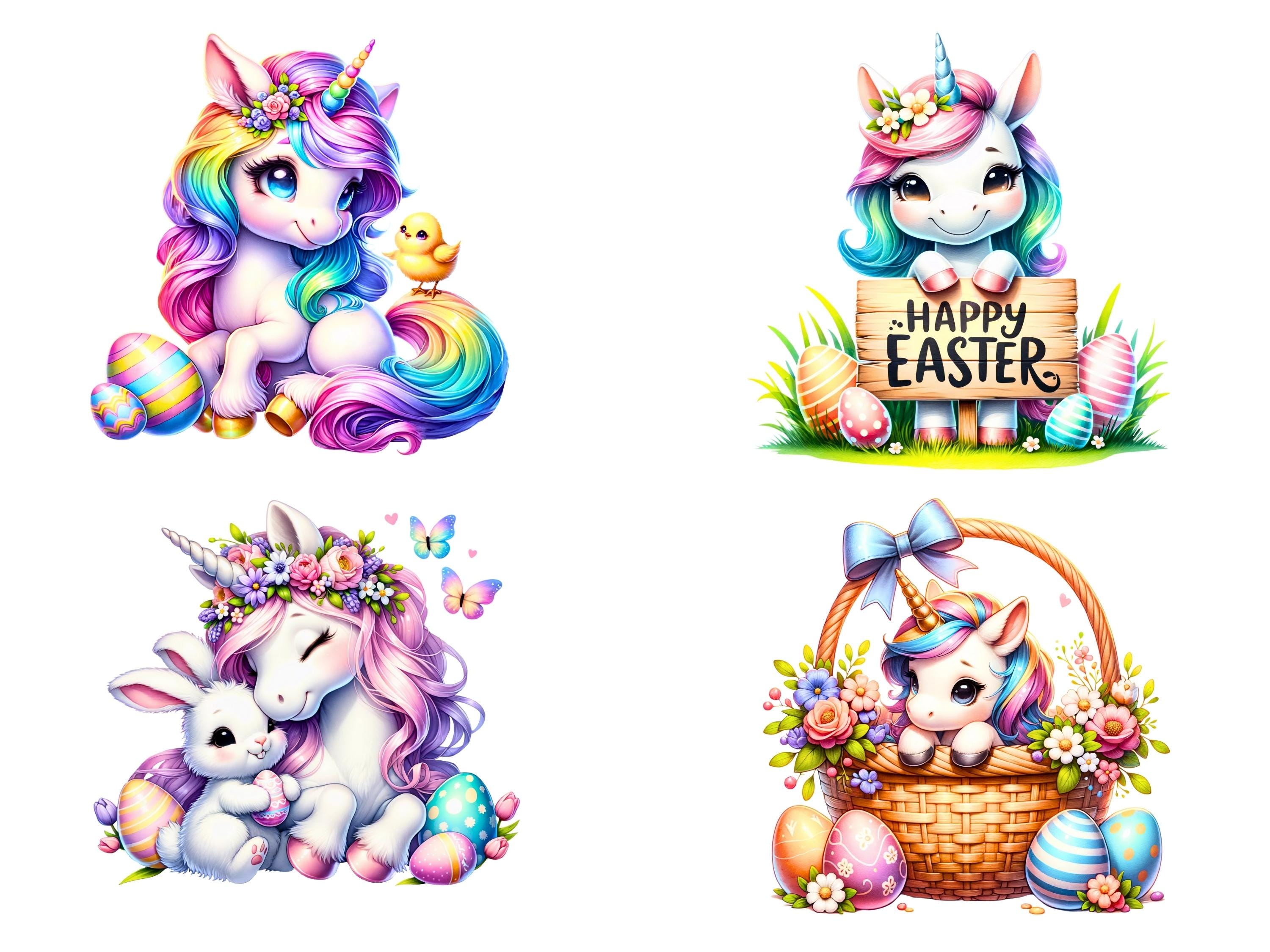 Easter Unicorn Clipart – Cute Bunny Designs, PNG (set of 8) - Etsy