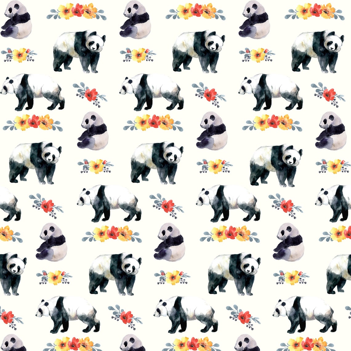 Panda Digital Paper Pandas Scrapbooking Paper Craft Paper | Etsy