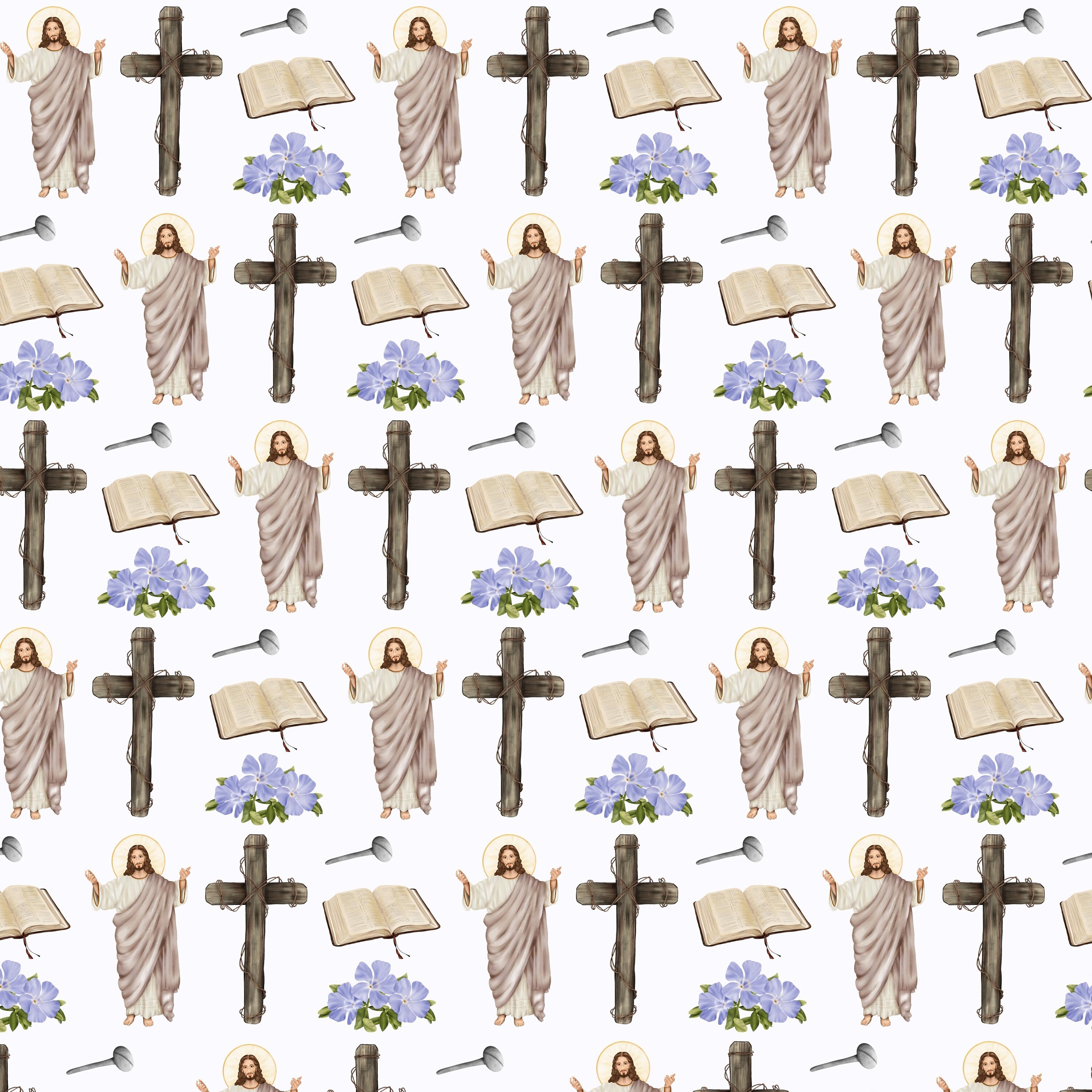 Christian Easter Digital Paper Religious Scrapbook Paper Jesus - Etsy