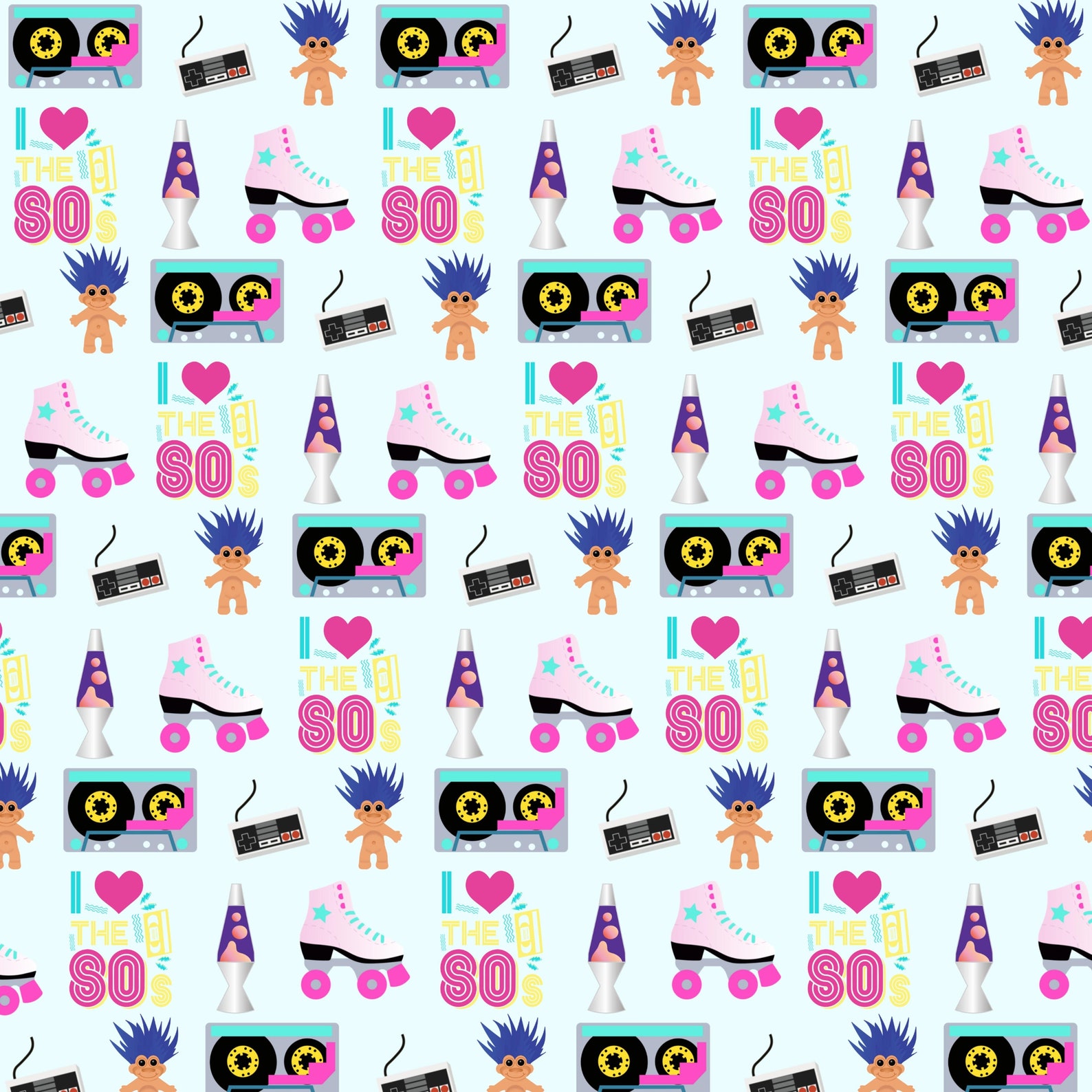 I Love the 80's Digital Paper Craft Paper Scrapbooking - Etsy