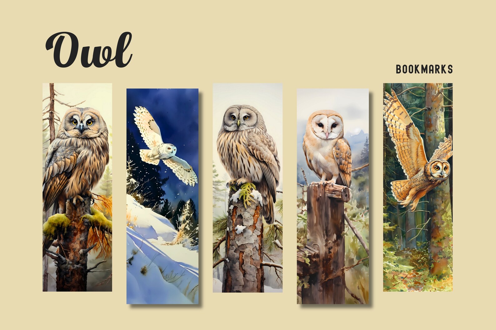 Owl Bookmarks - Owl PNG, Owl Downloadables - Etsy
