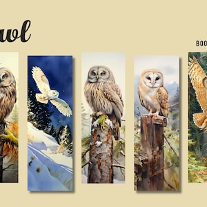 Owl Bookmarks - Owl PNG, Owl Downloadables - Etsy