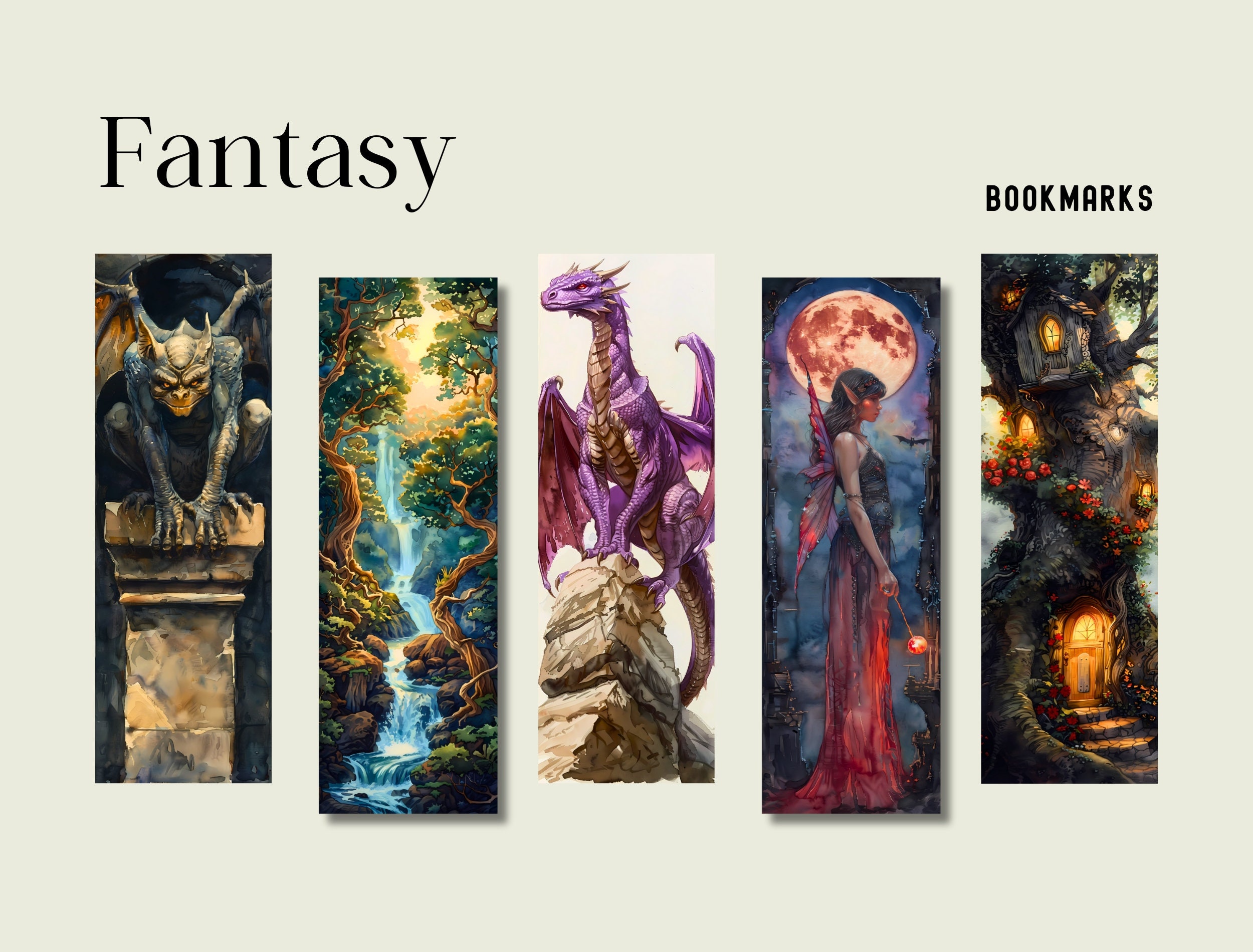 Fantasy Bookmarks Bookmark PNG, Sublimation, Downloadable Bookmark - Etsy