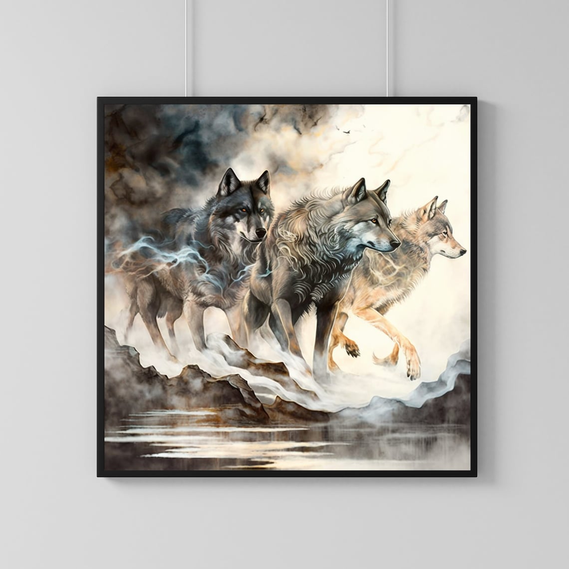 Wolves Wall Art Wolf, Digital Art, AI Art, Poster, Printable, Instant ...