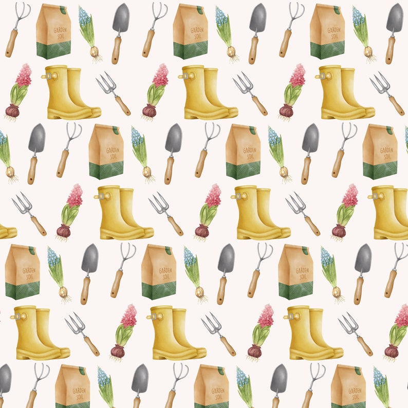 Gardening Digital Paper Garden Scrapbook Paper Papercrafts - Etsy