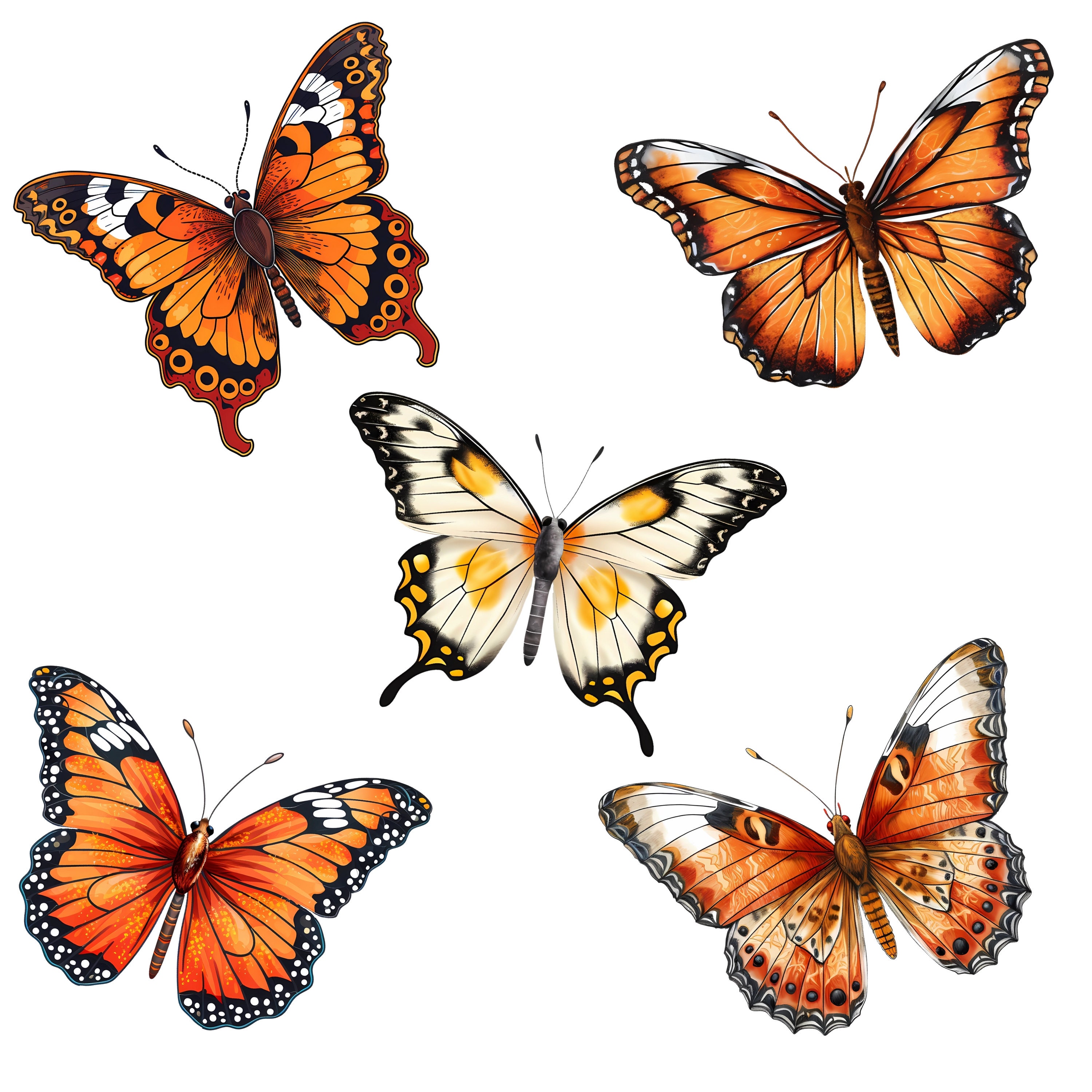Butterfly Clip Art - Colorful Butterflies, Clipart, Scrapbook, Cards ...