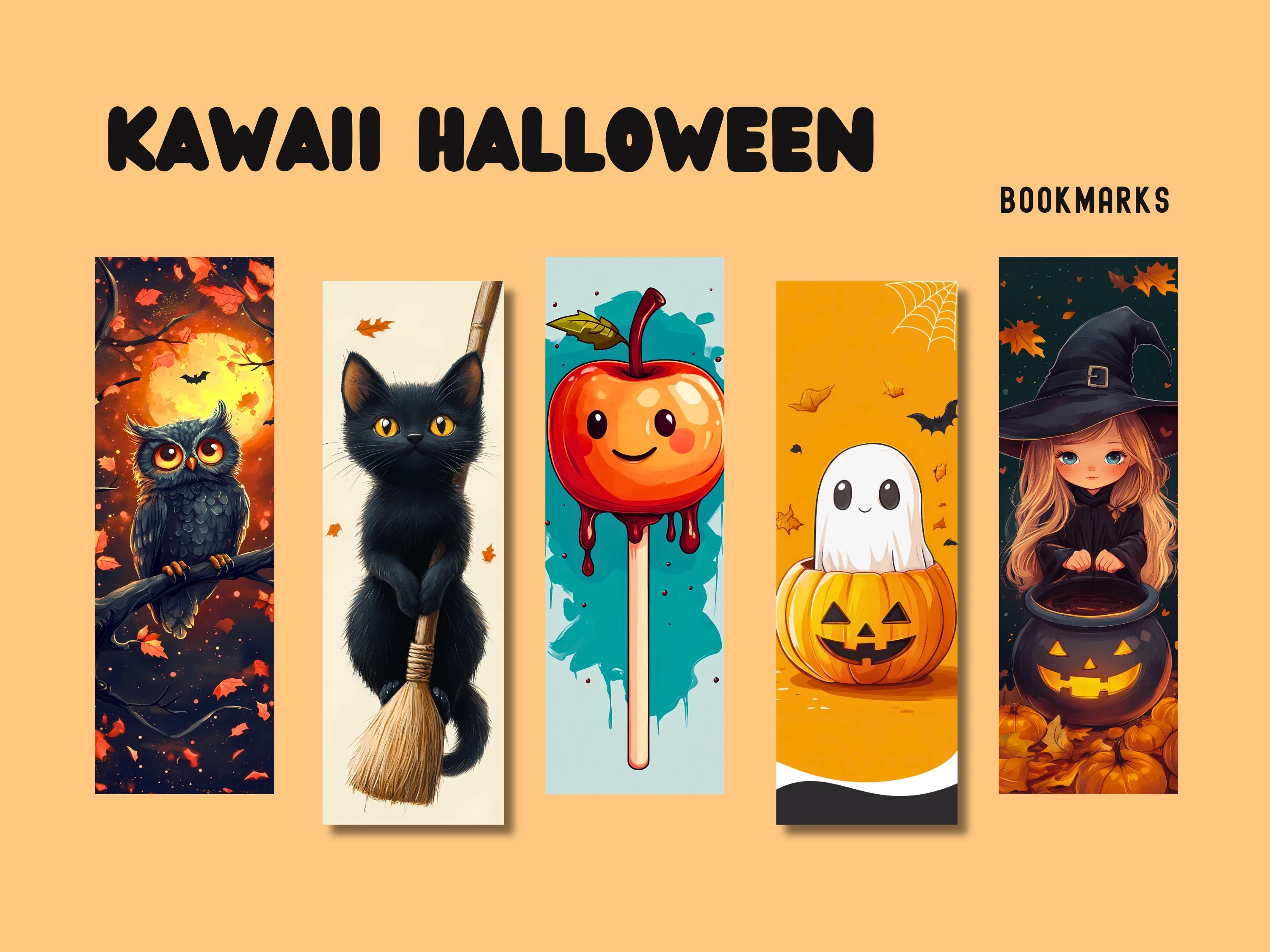 Kawaii Halloween Bookmarks - Bookmark PNG - Halloween Bookmark Designs ...