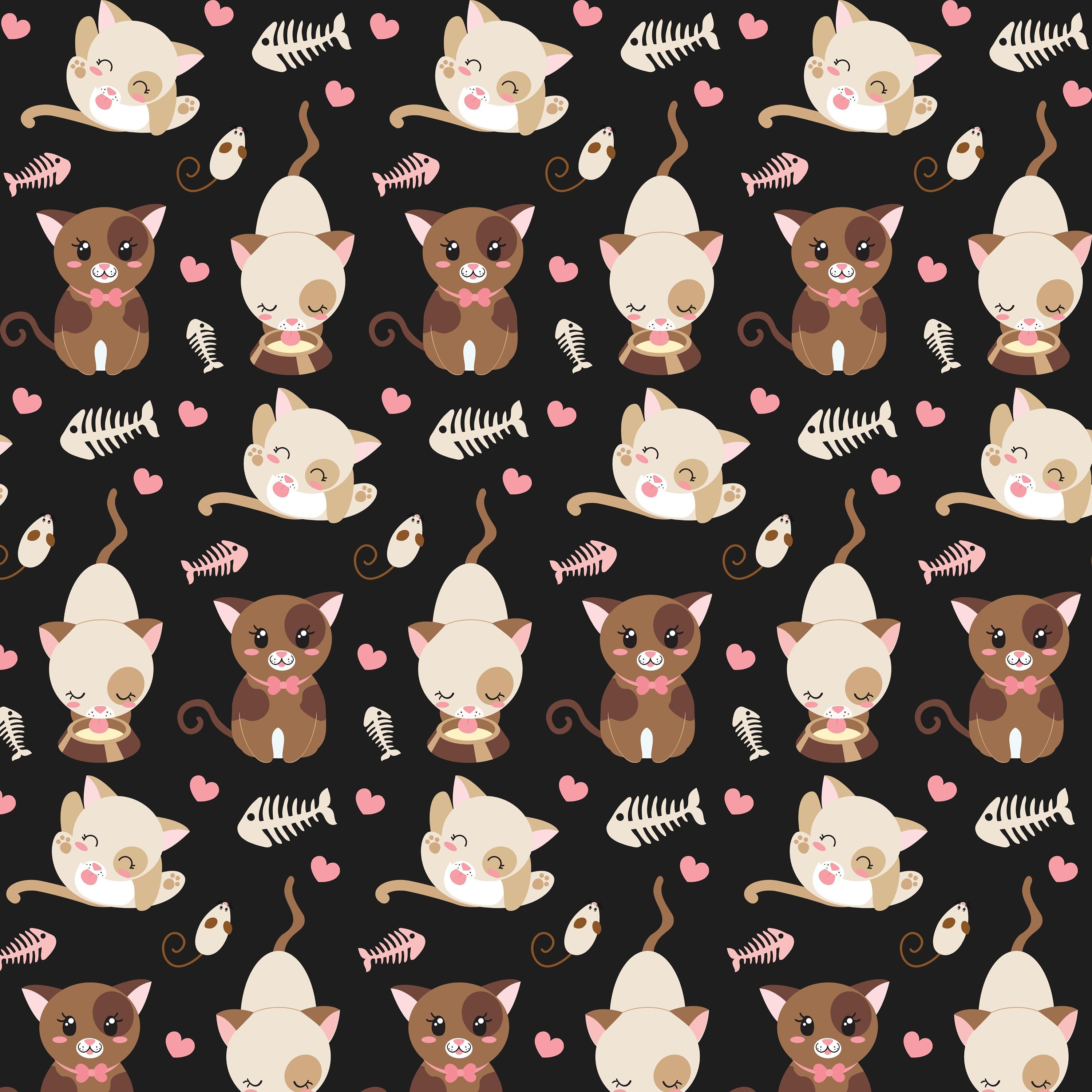 Cats Digital Paper Cute Cats Patterned Paper Scrapbook - Etsy