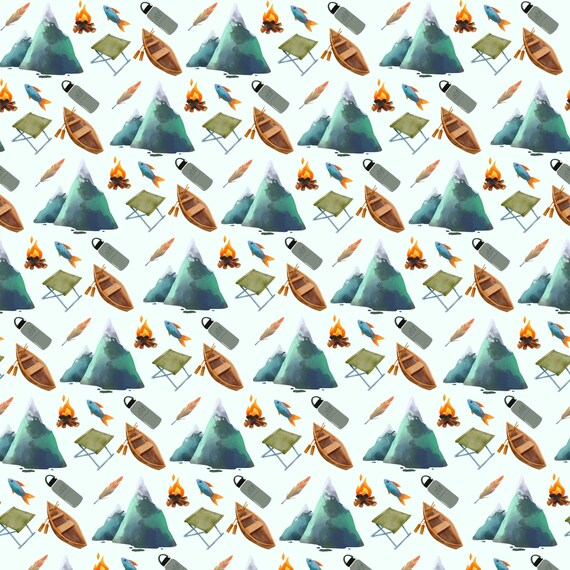 Camping Scrapbook Paper