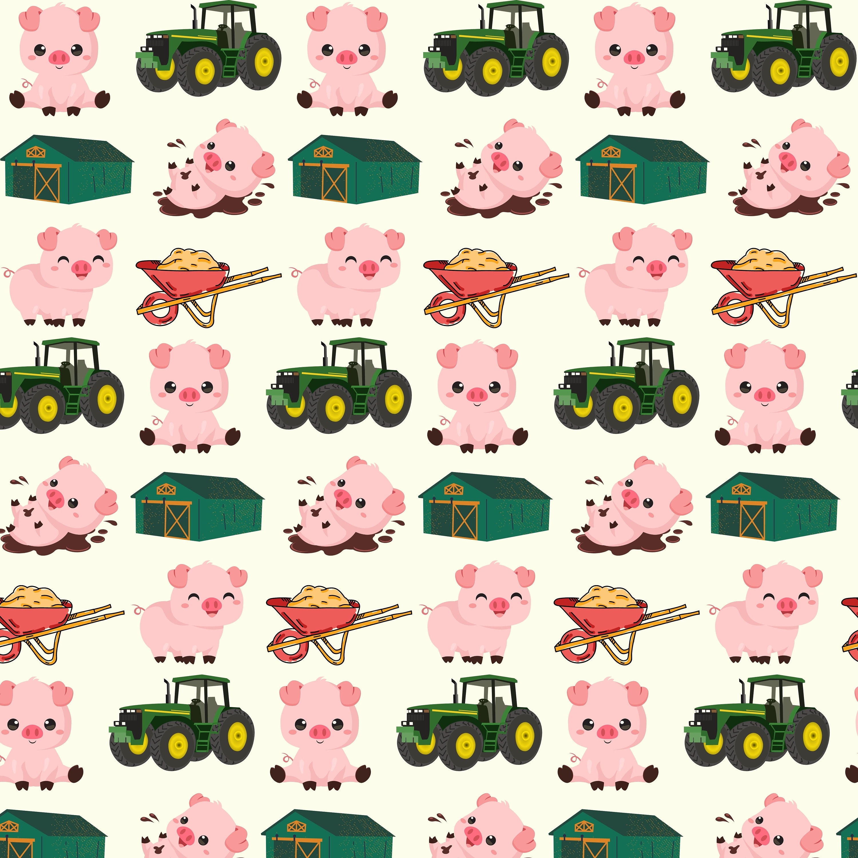 Pigs Digital Paper Pig Scrapbooking Paper, Junk Journals, Pattern ...