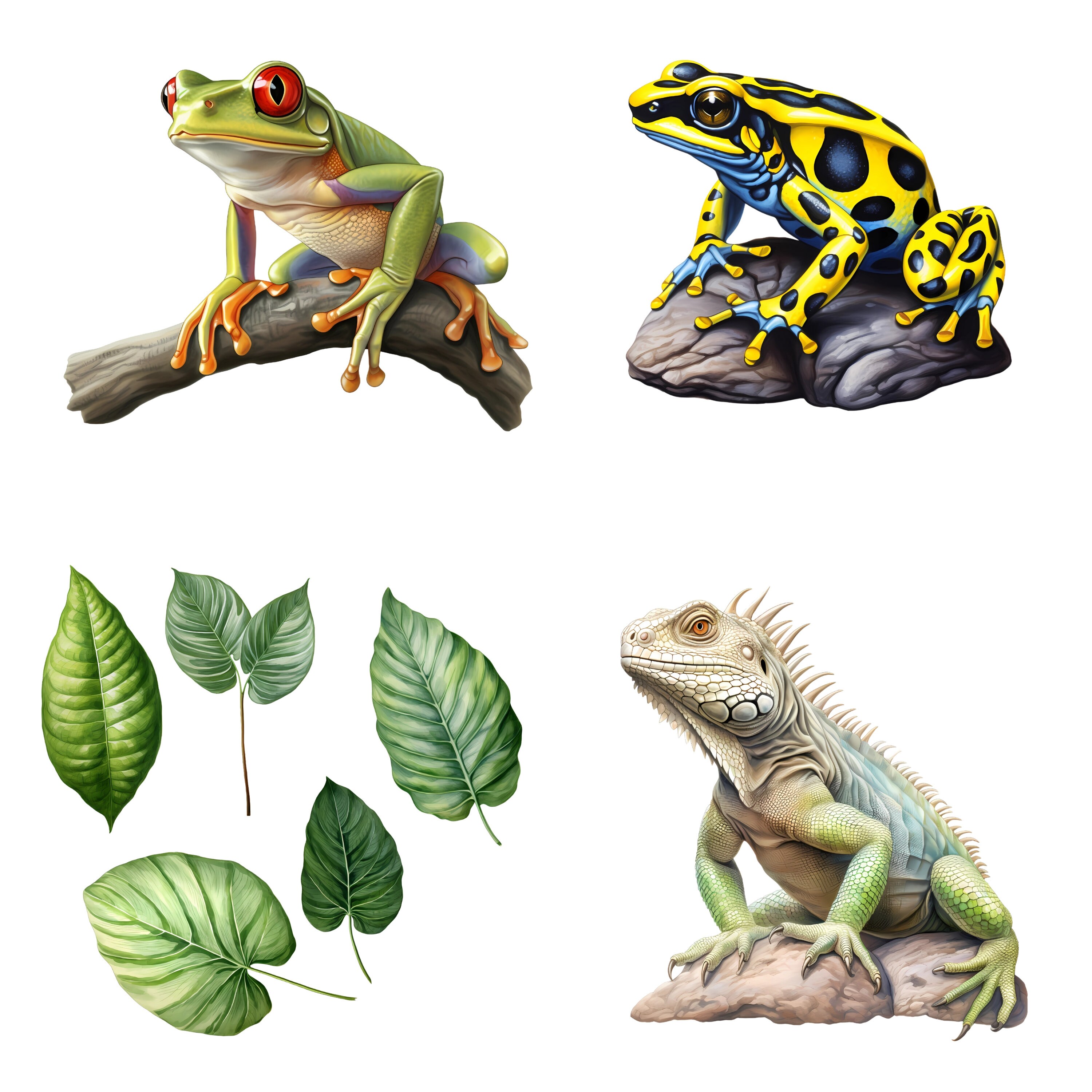 Rainforest Animals and Plants Clipart - Etsy