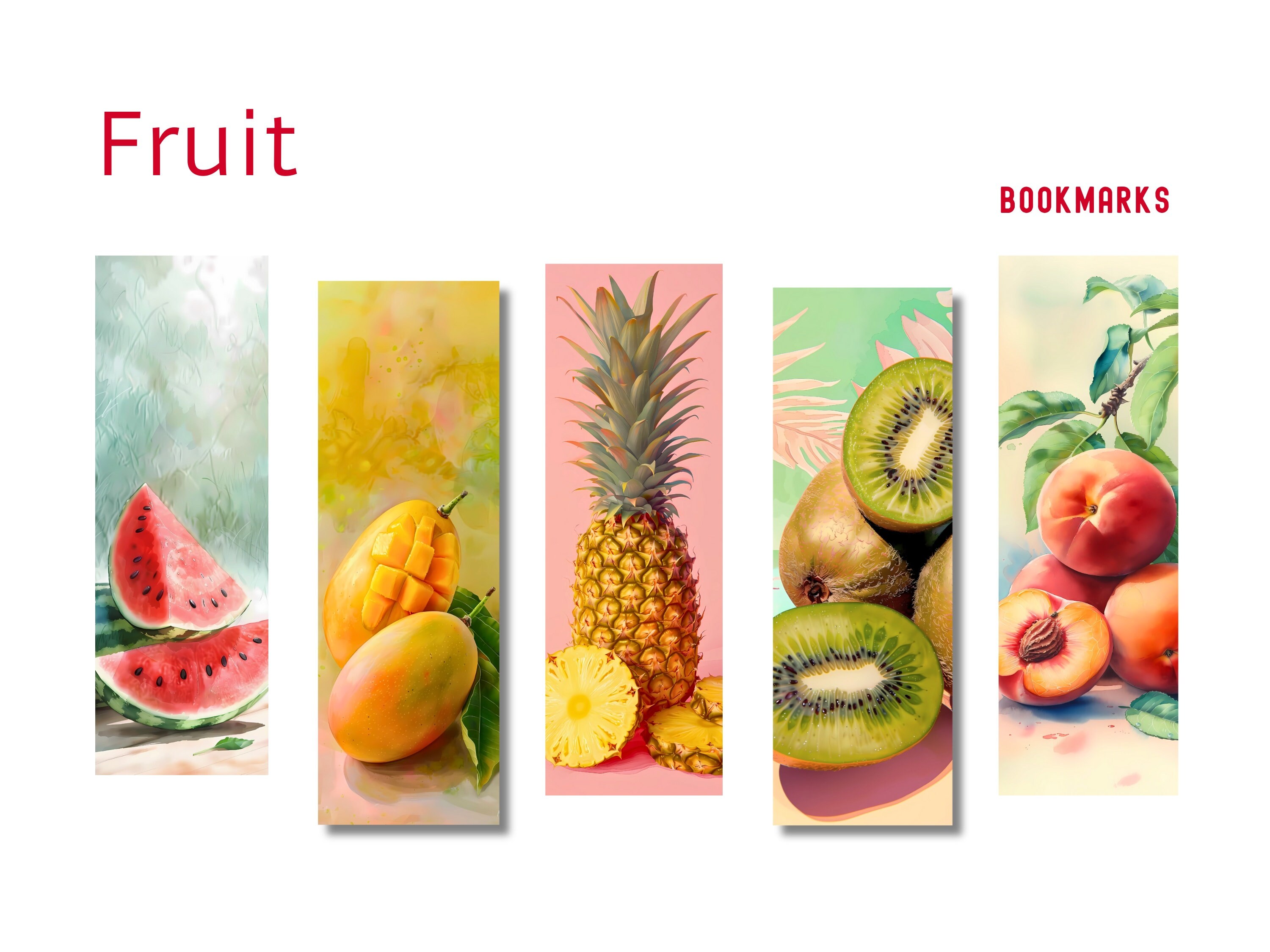 Fruit Bookmarks - Digital Bookmark Sublimations, PNG - Etsy