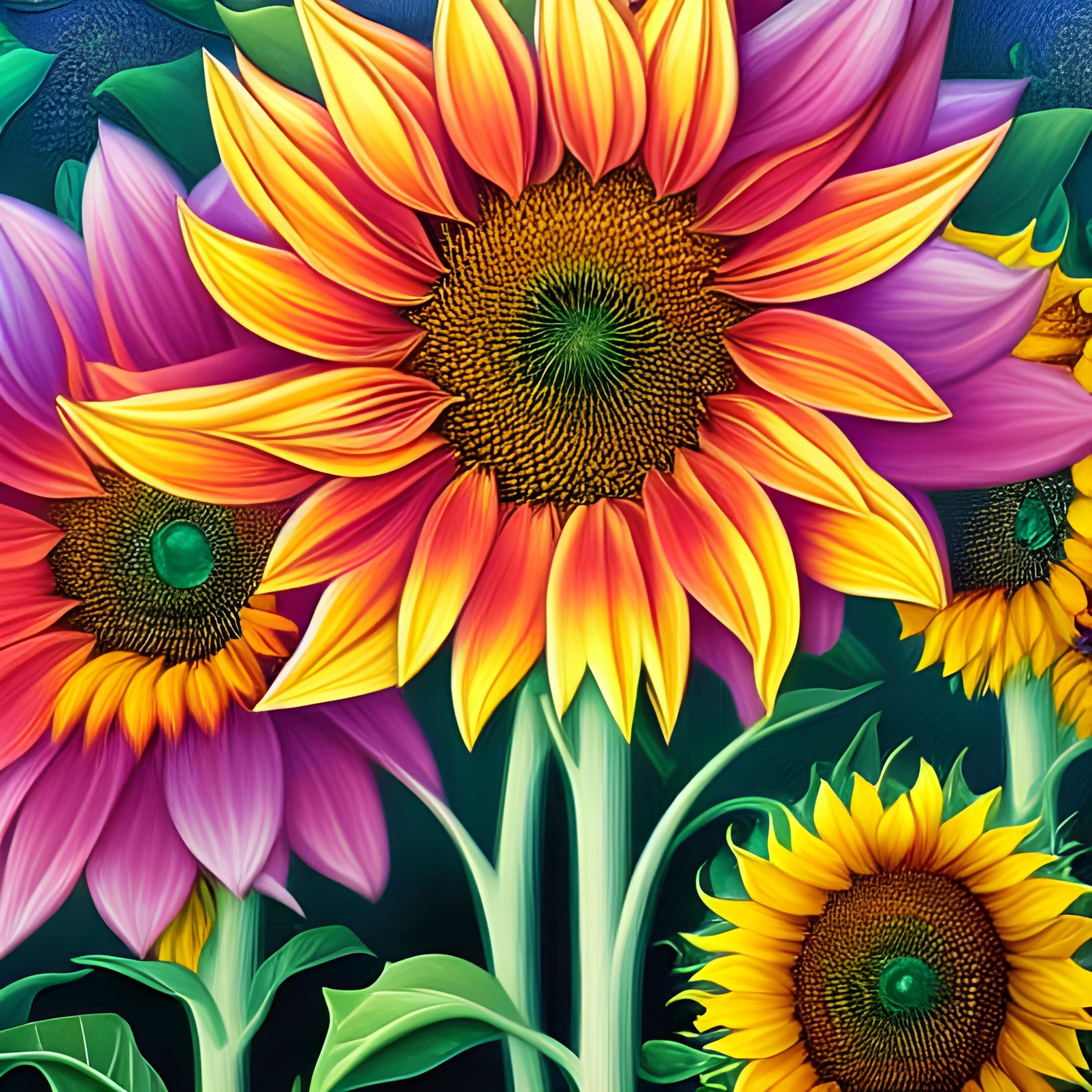 Sunflower Digital Paper Sunflowers Digital Art, Scrapbook Paper, Junk ...