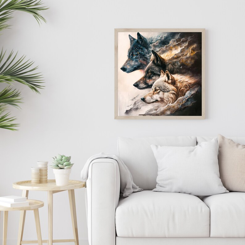 Wolves Wall Art Wolf Digital Art AI Art Poster - Etsy
