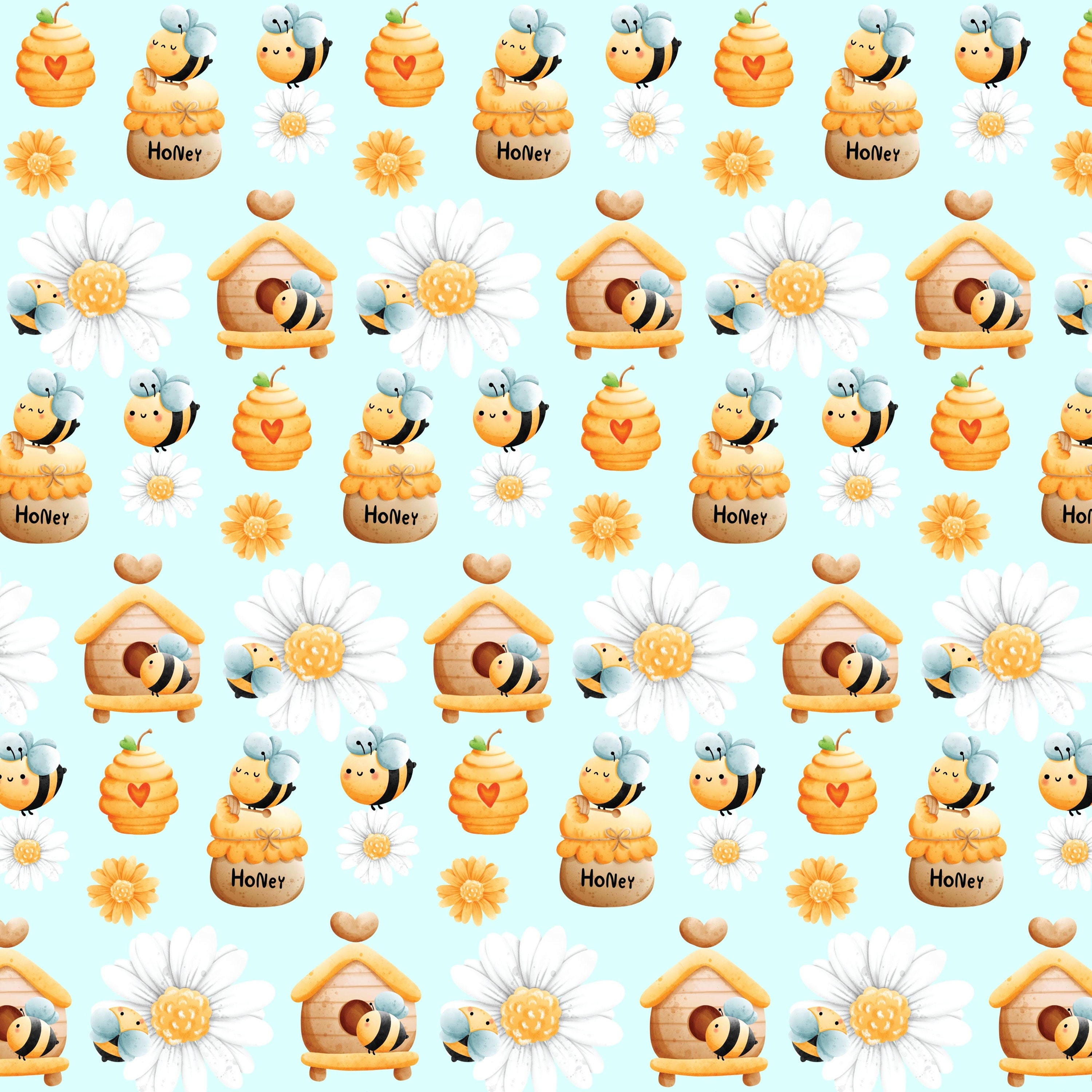 Bumble Bee Digital Paper Bees Scrapbook Paper Pattern - Etsy