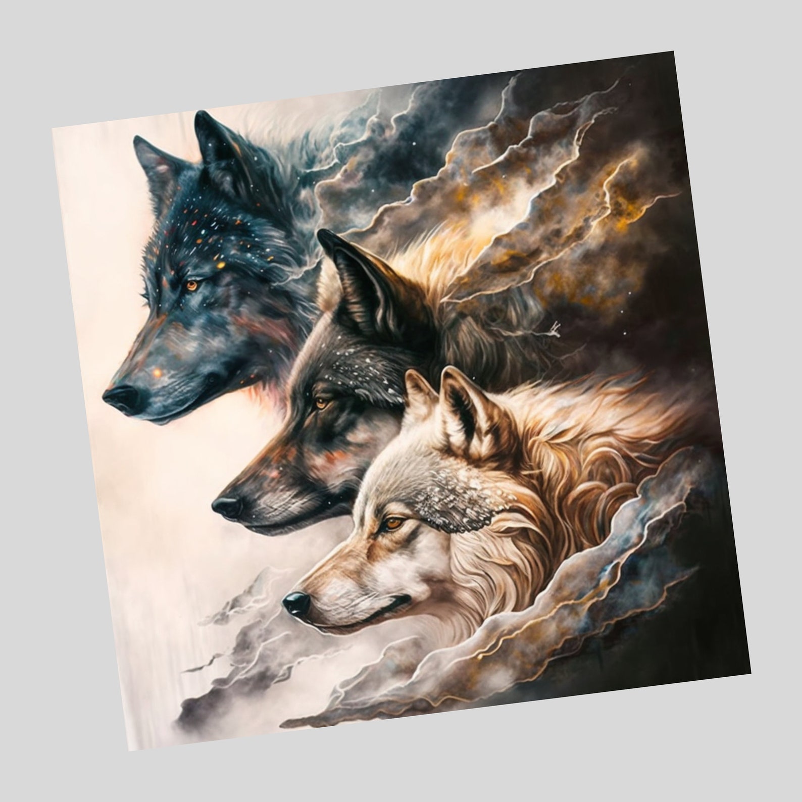 Wolves Wall Art Wolf, Digital Art, AI Art, Poster, Printable, Instant ...