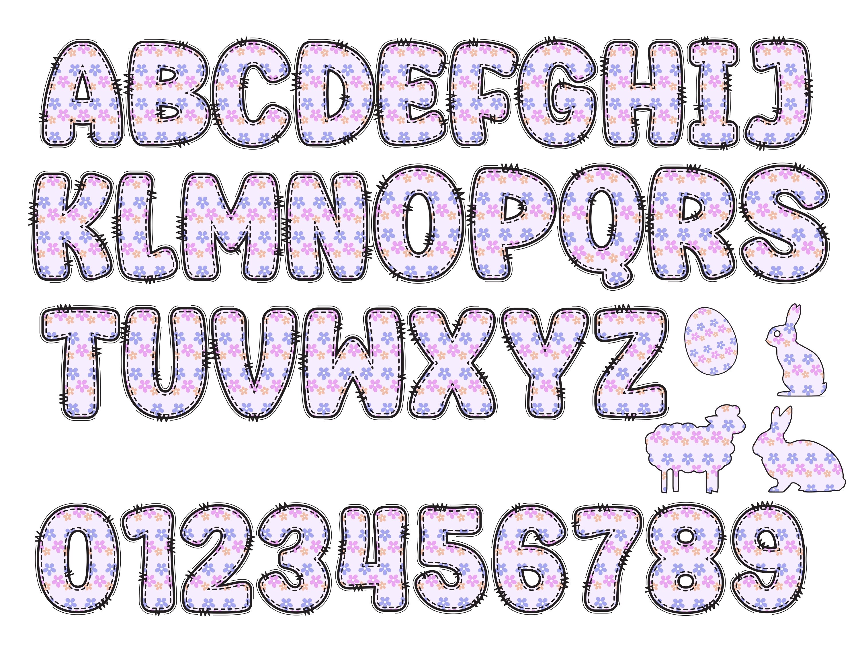Easter Alphabet Easter Doodle Letters PNG, Easter Lettering - Etsy