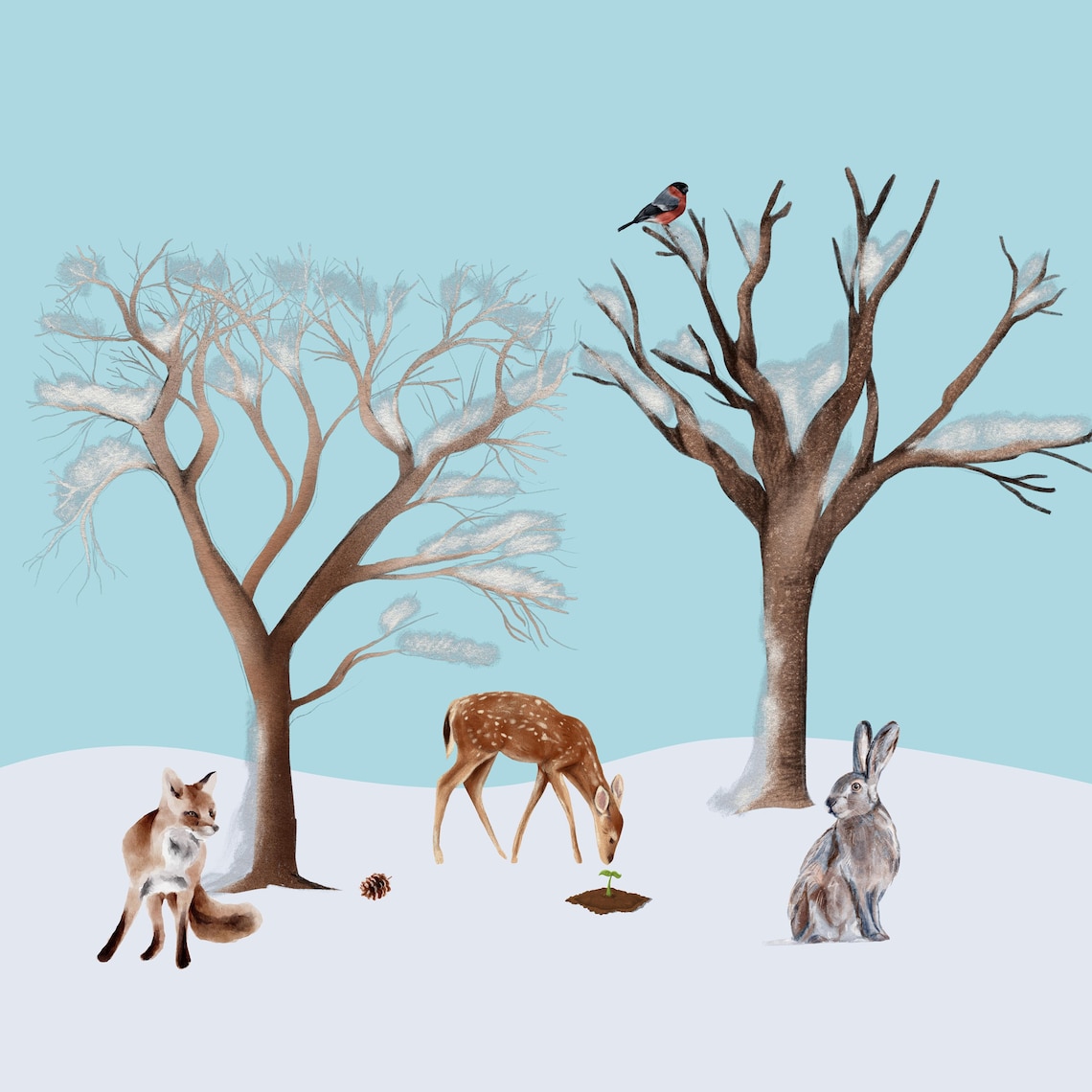 Forest Animals Digital Paper Forest Scrapbooking Paper - Etsy