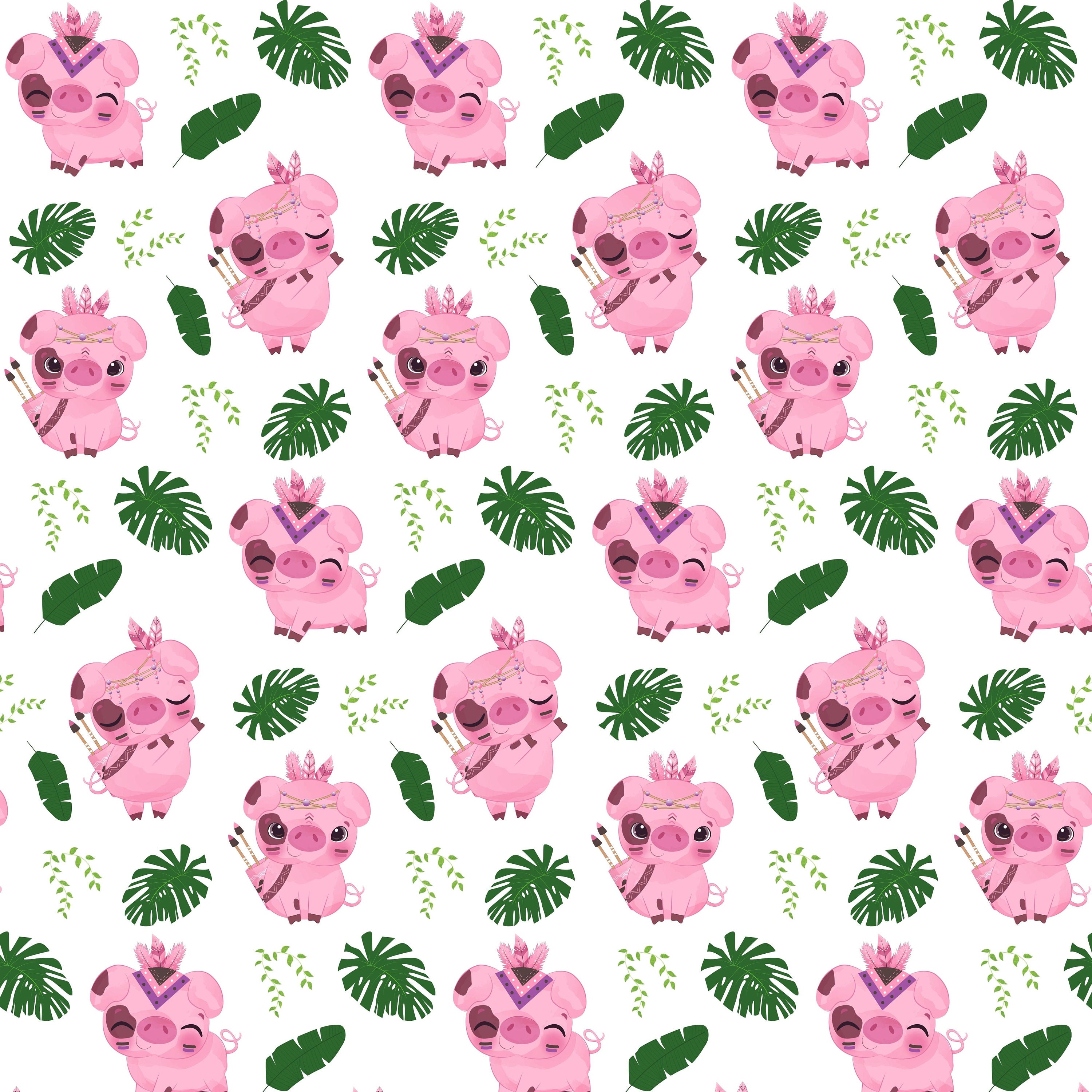 Pigs Digital Paper Pig Scrapbooking Paper, Junk Journals, Pattern ...