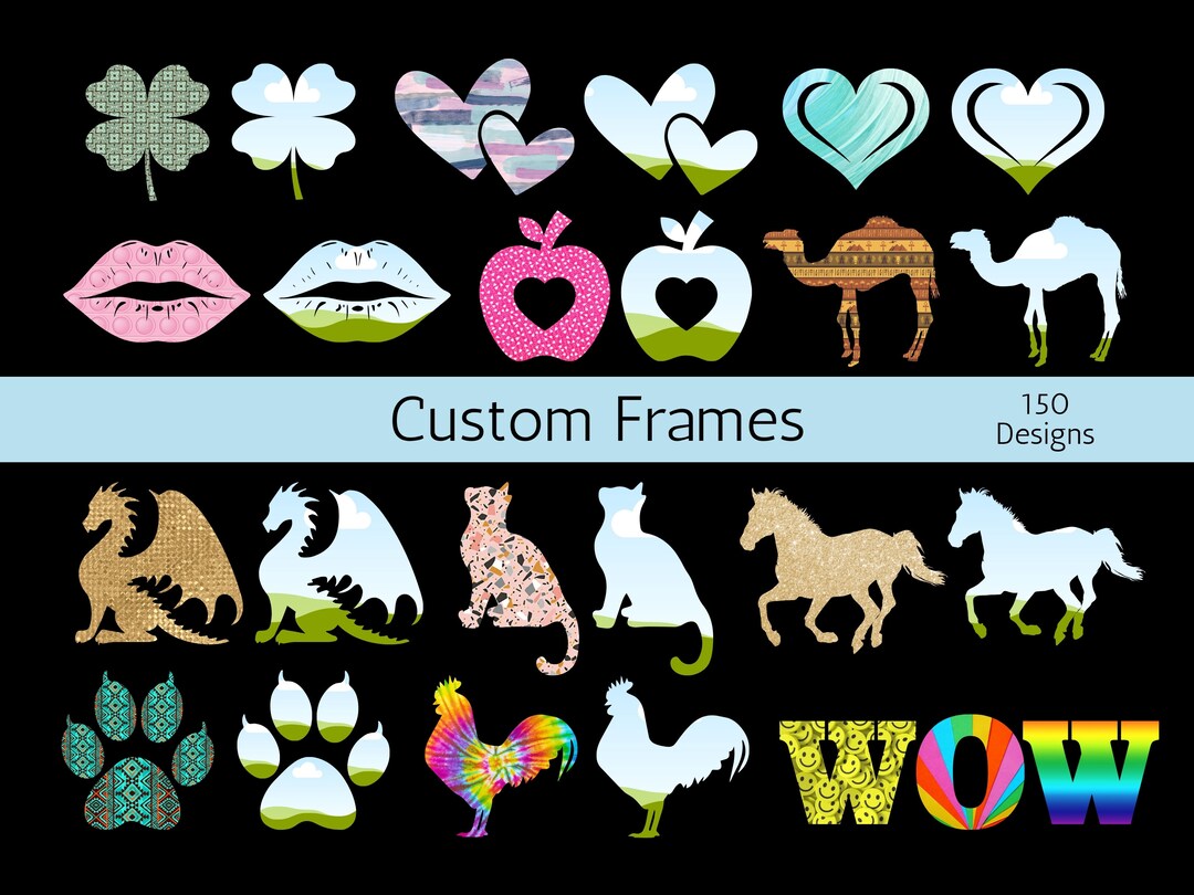 Custom Frames Bundle - Drag & Drop Frames for Crafts, Cards, Scrapbooks ...