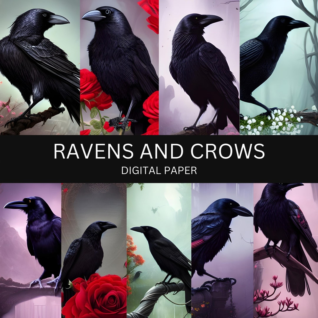 Ravens and Crows Digital Paper: AI Art Scrapbook (digital Download) - Etsy